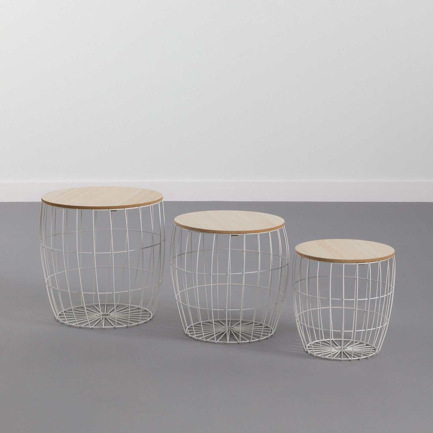Buy wholesale Set of 3 White TRIBAL Side Tables Nordic and Industrial ...