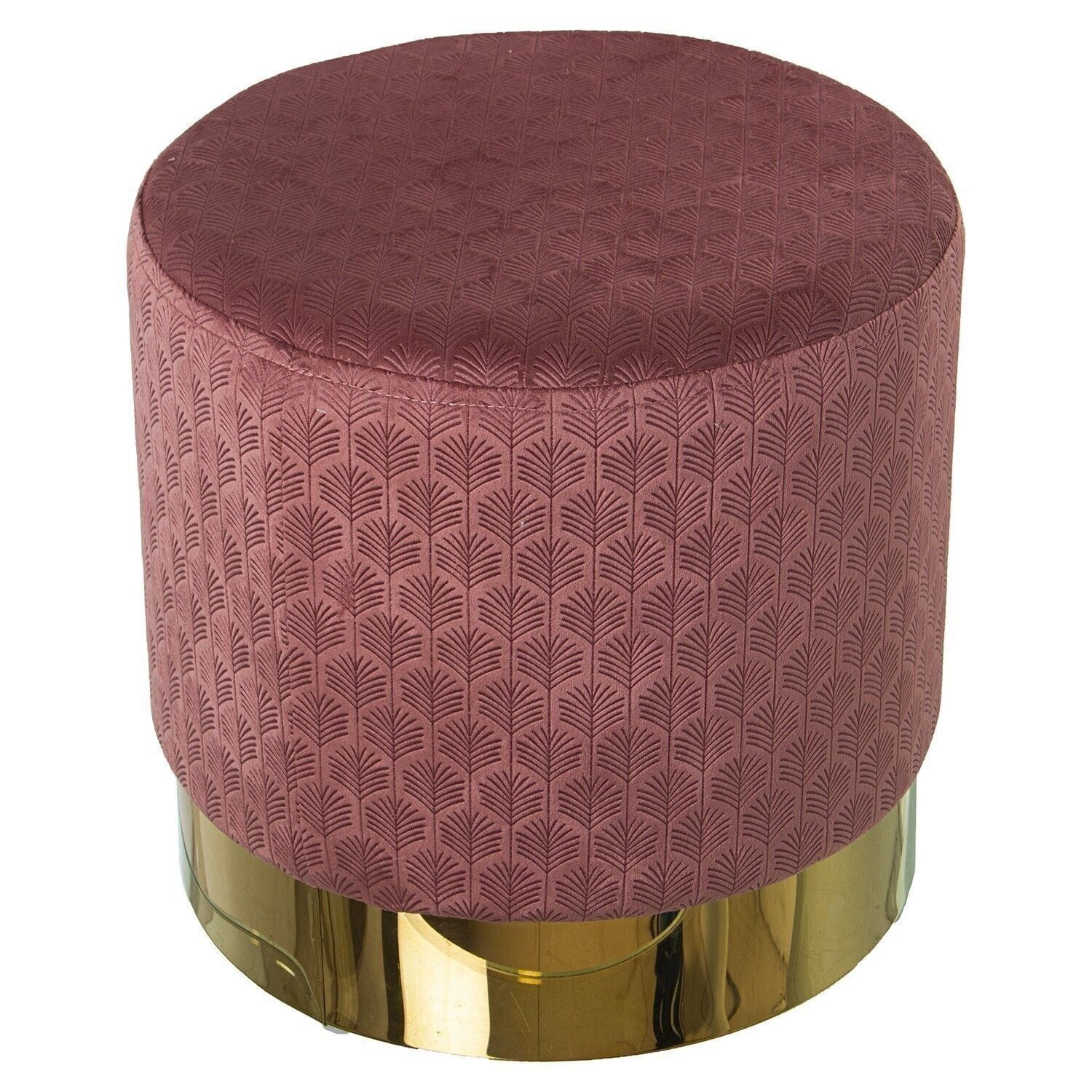 Buy wholesale PINK VELVET POUF WITH GOLDEN METAL RING °36X36CM, POLY╔STER/DM/STEEL LL25017