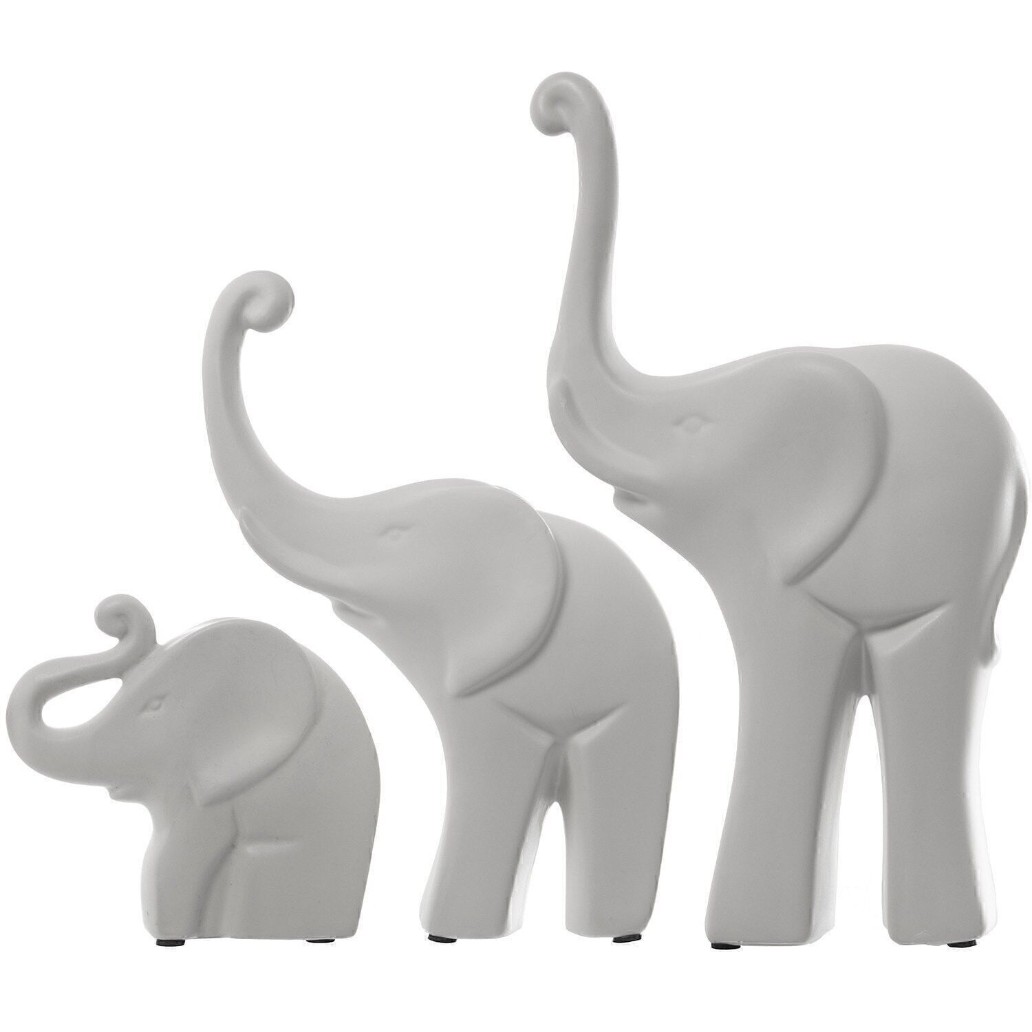 Buy wholesale SET 3 MATT WHITE CERAMIC ELEPHANT FIGURES 18X9X30+16X7X24 ...