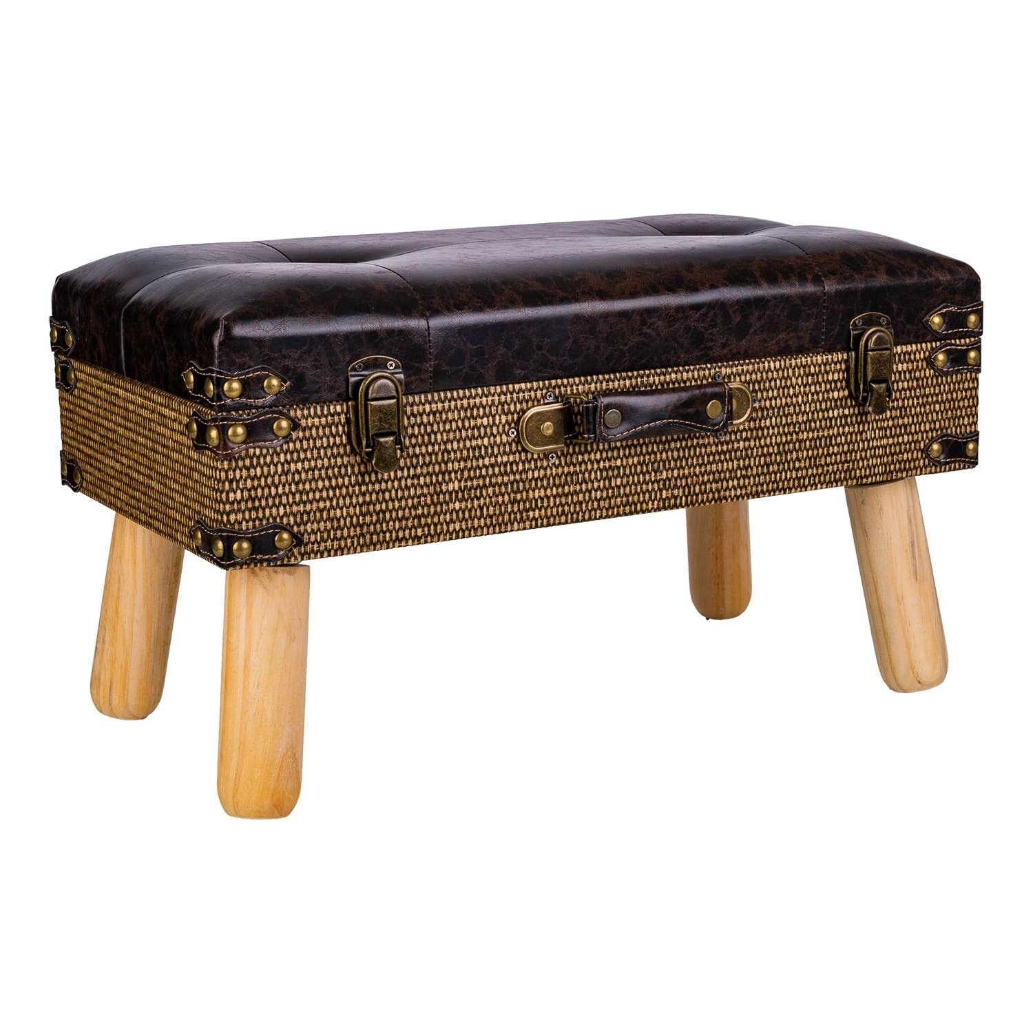 Buy wholesale Wood and imitation leather trunk bench reference: 22394
