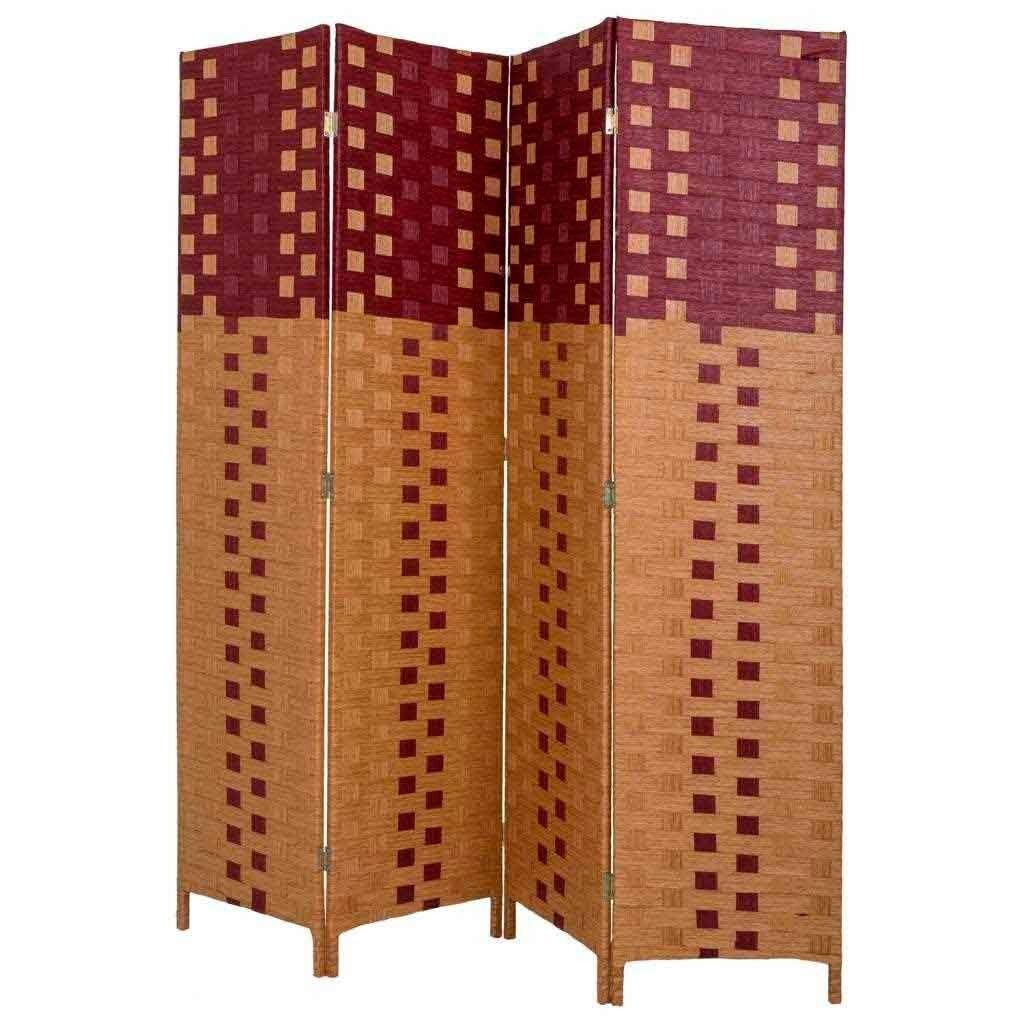Compra BIOMBO NATURAL Y ROJO 4 HOJAS 170x40h cm(x4) referencia:17598 al ...