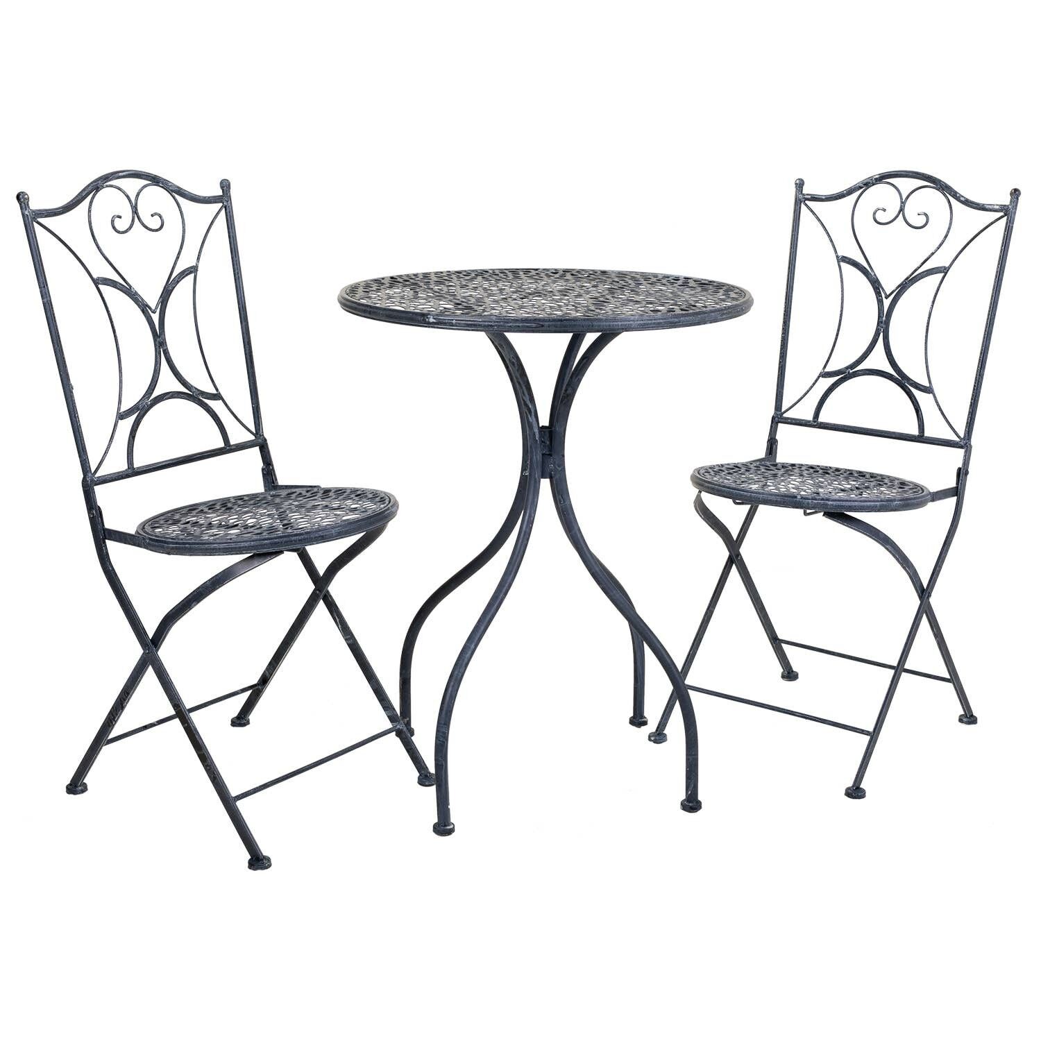 Buy wholesale Set of table and two wrought iron chairs reference: 22581