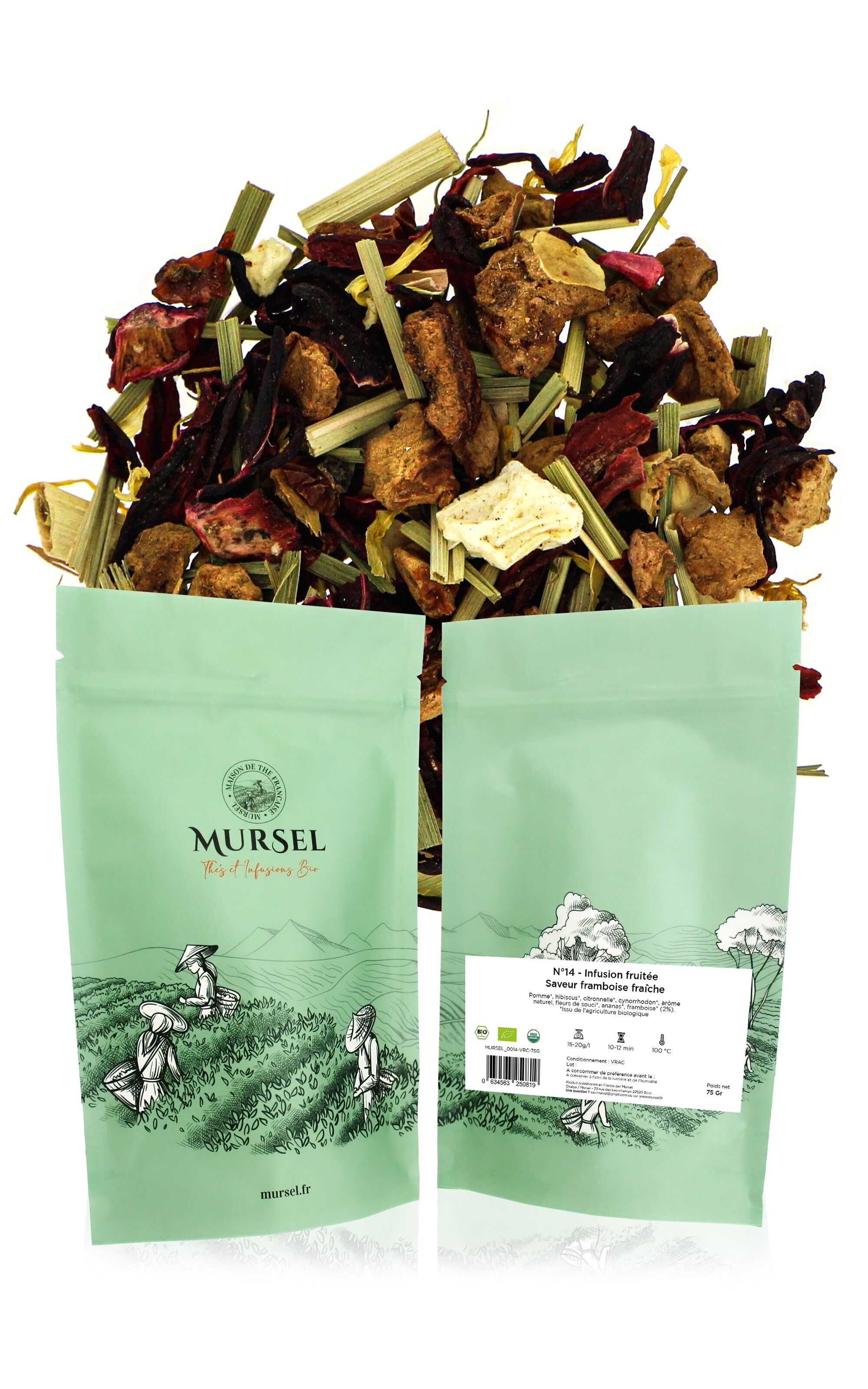 Buy wholesale N°14 - Fruity infusion - Fresh raspberry flavor - 75gr