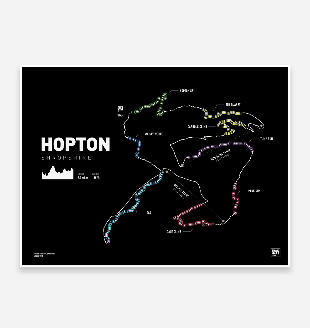 Buy wholesale Hopton Trail Map Print