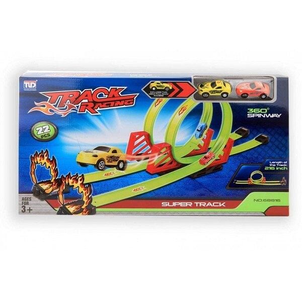 Buy wholesale Race track double loop 22-part with 2 cars 550cm