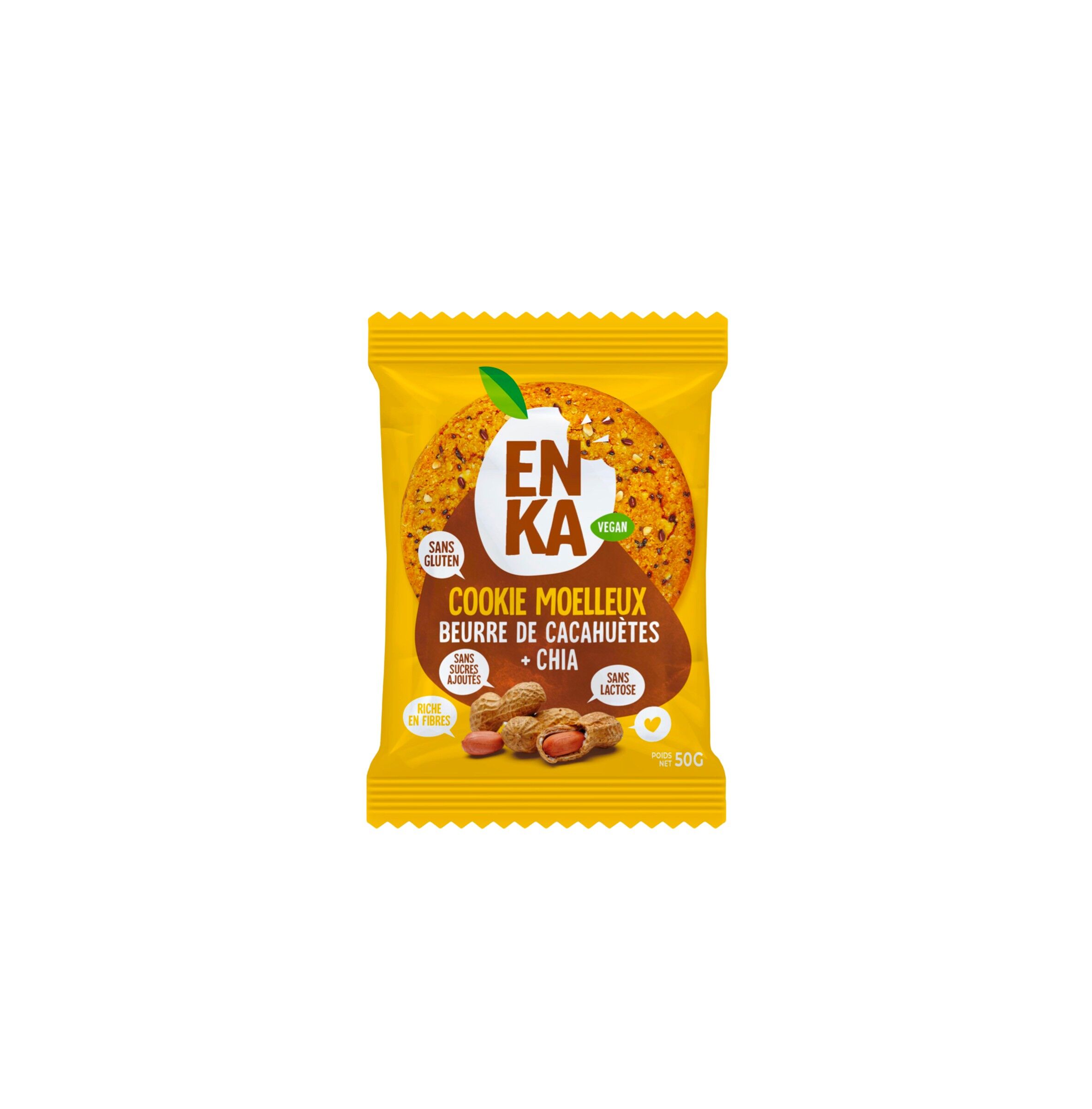 Achat Grand Cookie moelleux beurre de cacahuètes millet et chia ENKA ...