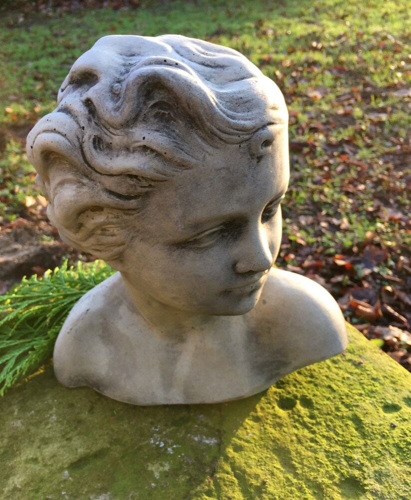 Kaufen Sie Gartenfigur für Sitzplatz Garten, Knaben-Kopf Skulptur ...