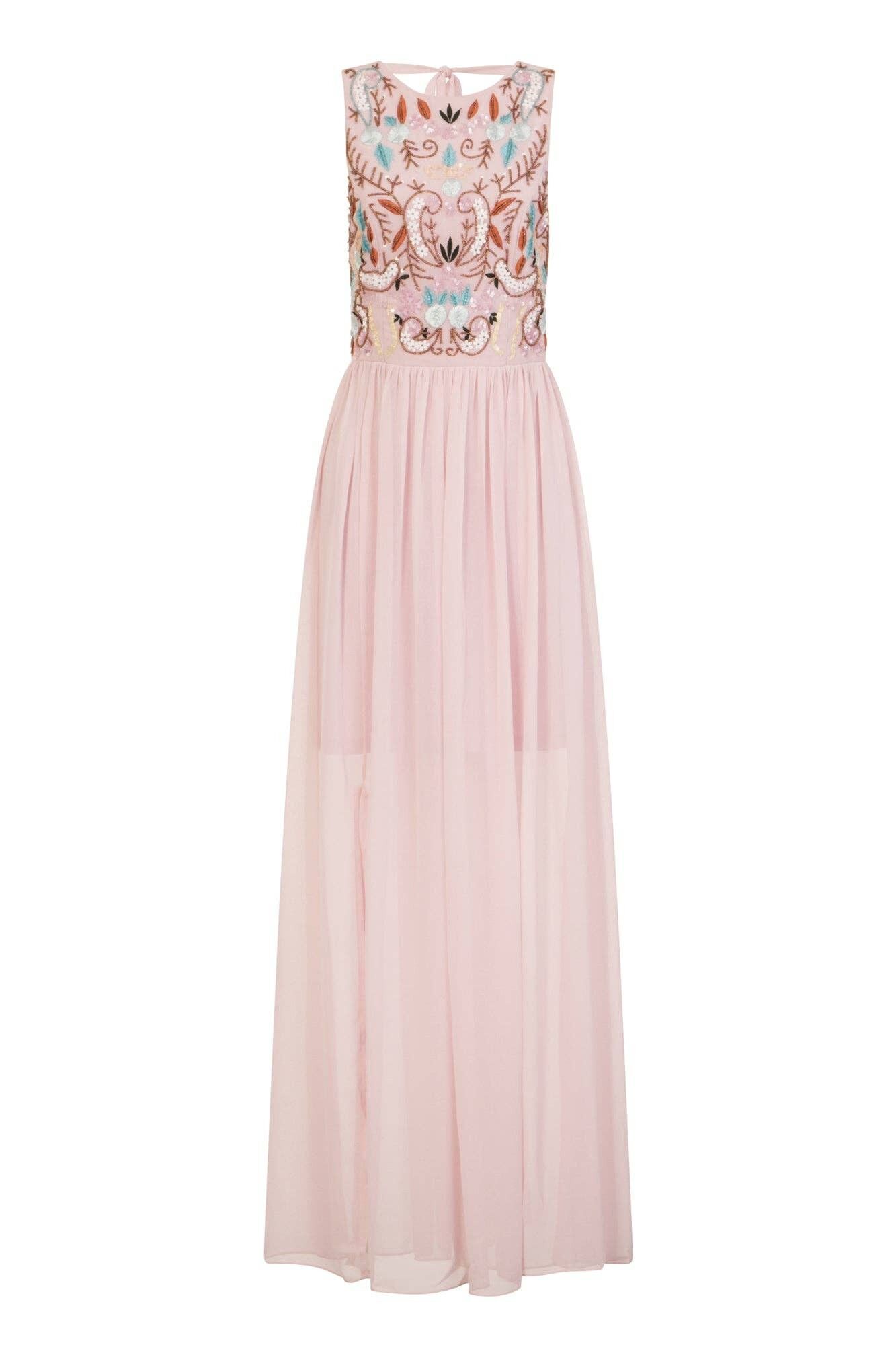 Buy wholesale Bobbie Pink Embroidered Maxi Dress