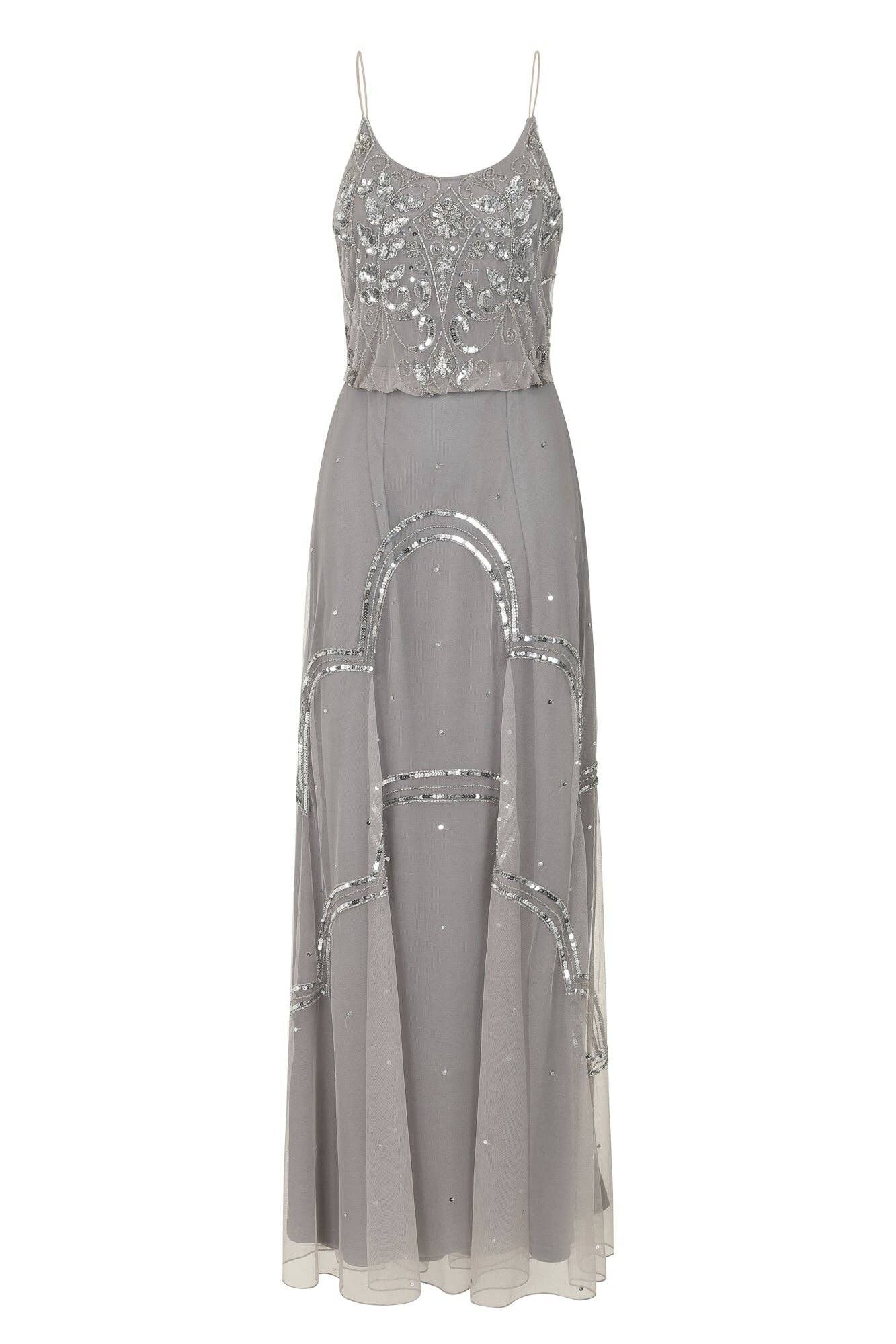 Buy wholesale Carys Grey 2 In 1 Embellished Maxi Dress