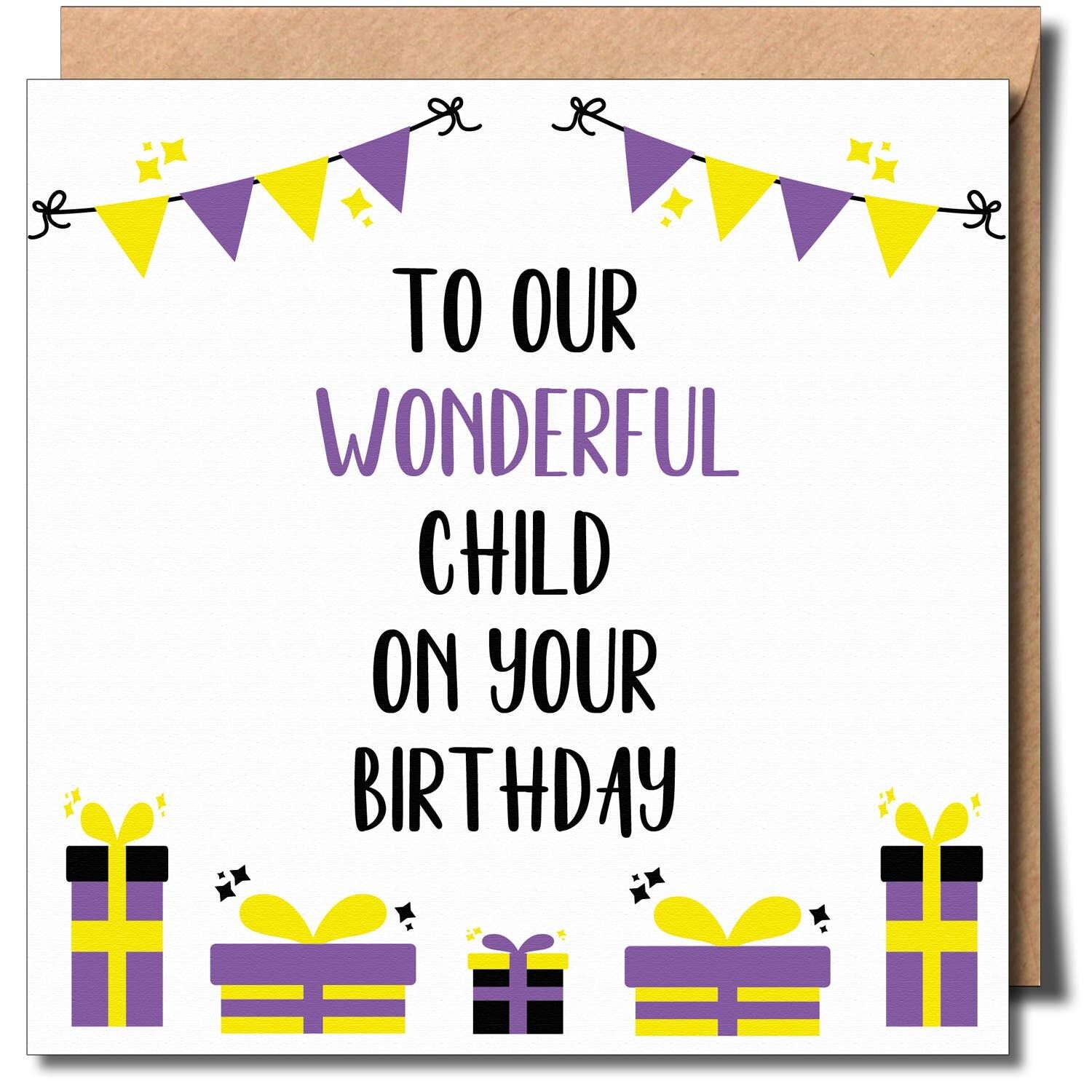 Buy wholesale To our Wonderful Child on your Birthday Non Binary Card ...