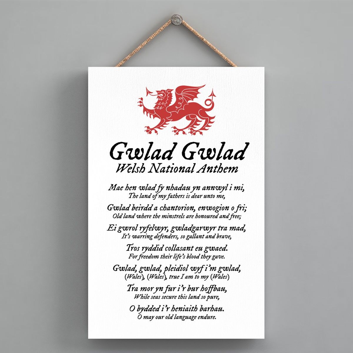 Buy wholesale P4599 - Welsh National Anthem Welsh Dragon Sign ...