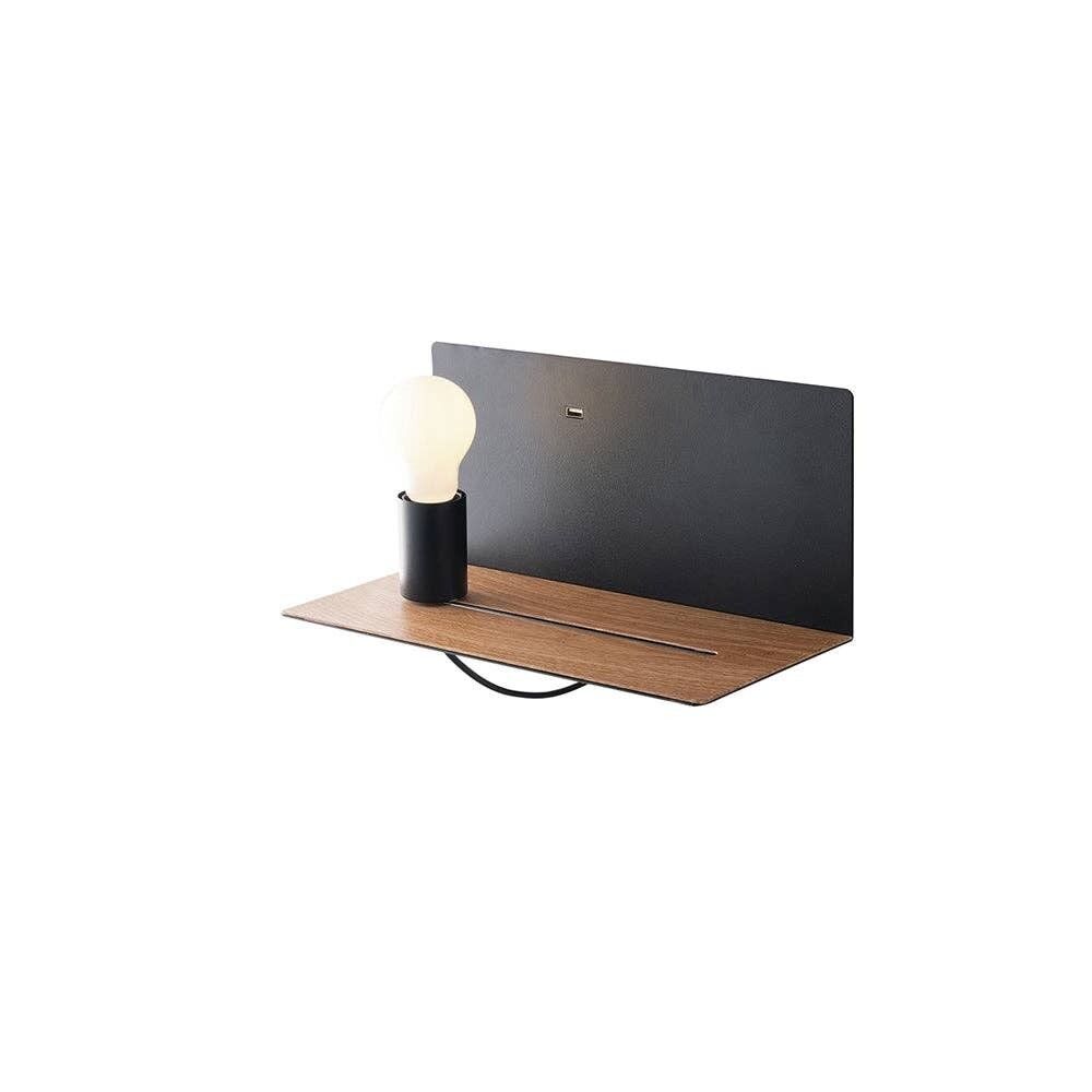 Buy wholesale FLASH metal wall light with wooden shelf and NER USB-I ...