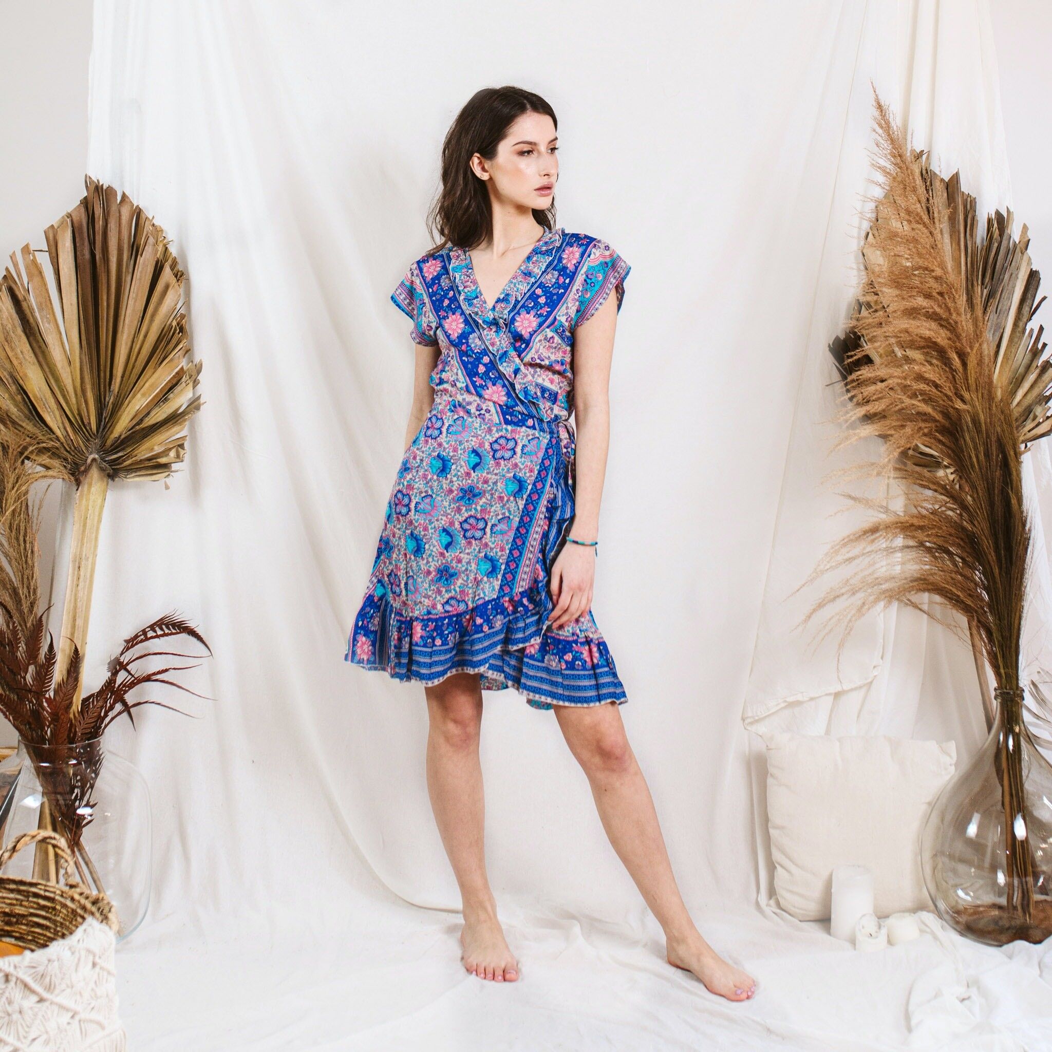 Achat Robe cache-coeur courte Wanda en gros