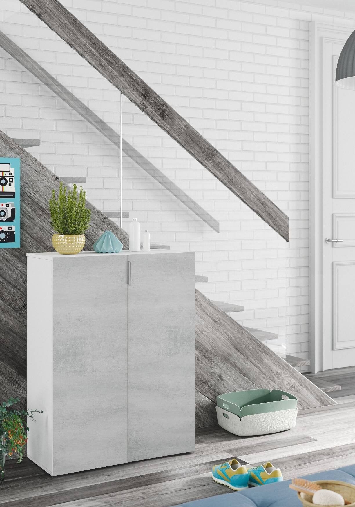 Buy wholesale Dmora Shoe rack Olathe, Shoe cabinet with 2 doors, Low ...