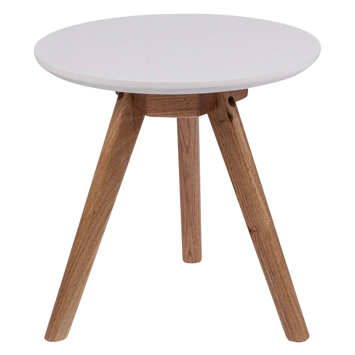 Buy wholesale Dmora Coffee table, oak wood legs and white top, cm 32x32