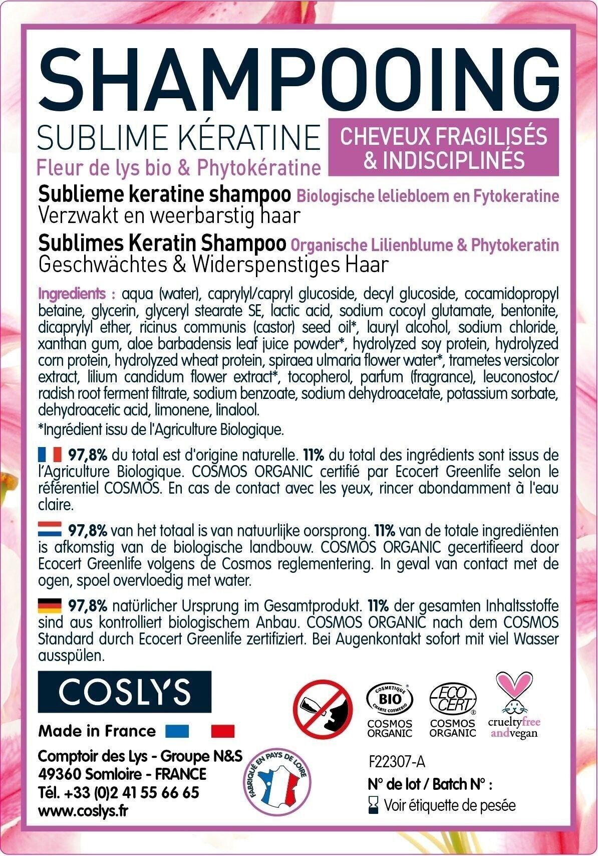 Achat Etiquette SHAMPOOING SUBLIME KERATINE x 50 en gros