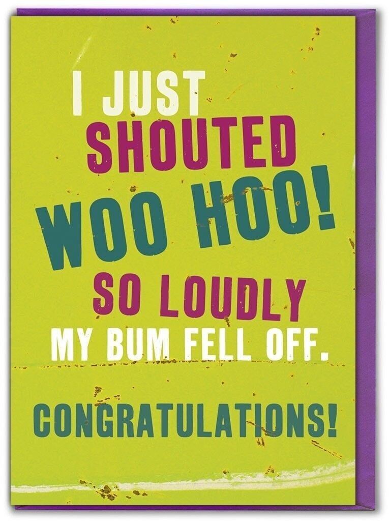 Buy wholesale Shouted Woo Hoo Funny Congratulations Card