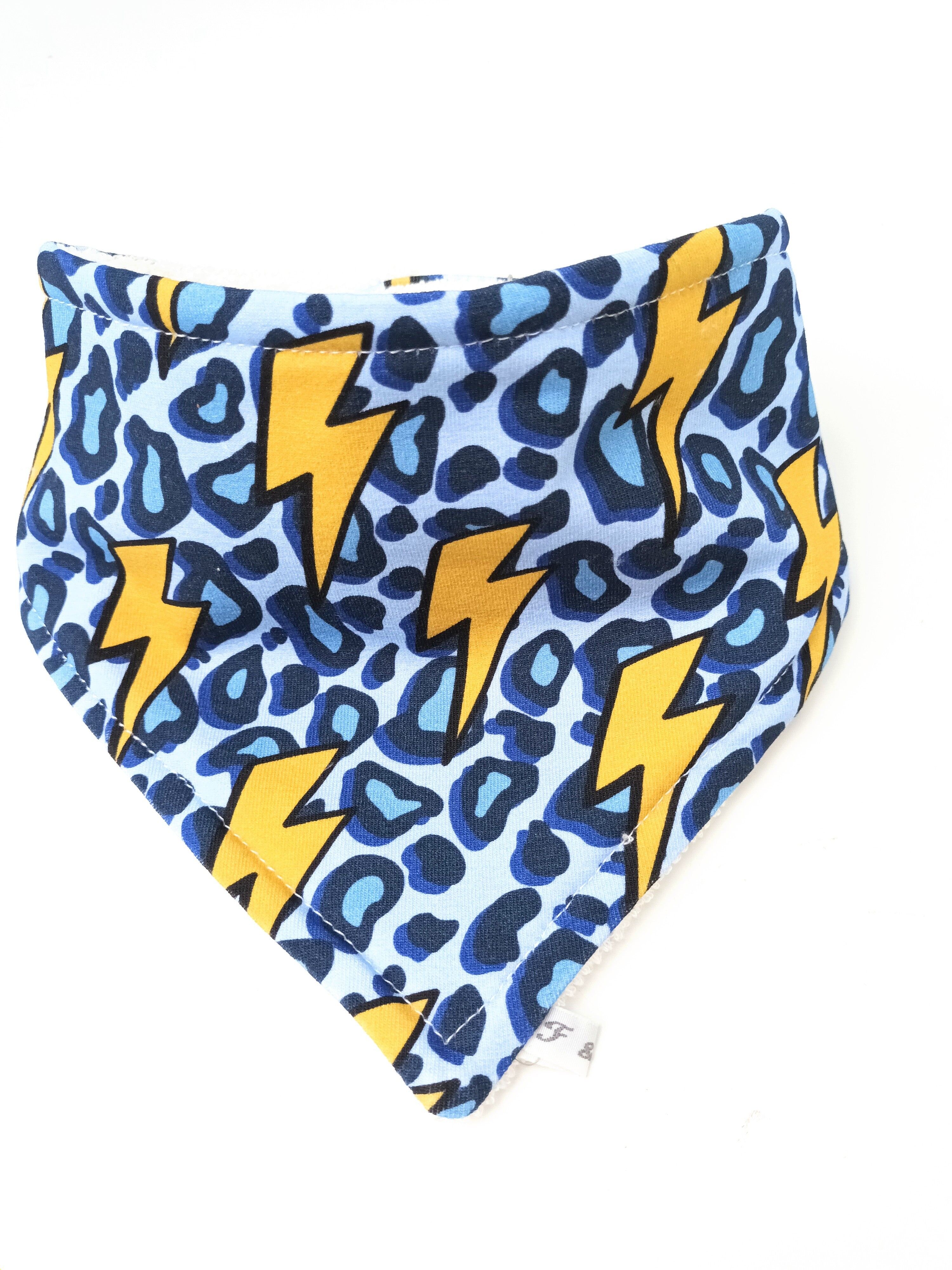 Buy wholesale Ziggy Bolt Blue Animal Print Dribble Bib bamboo lined