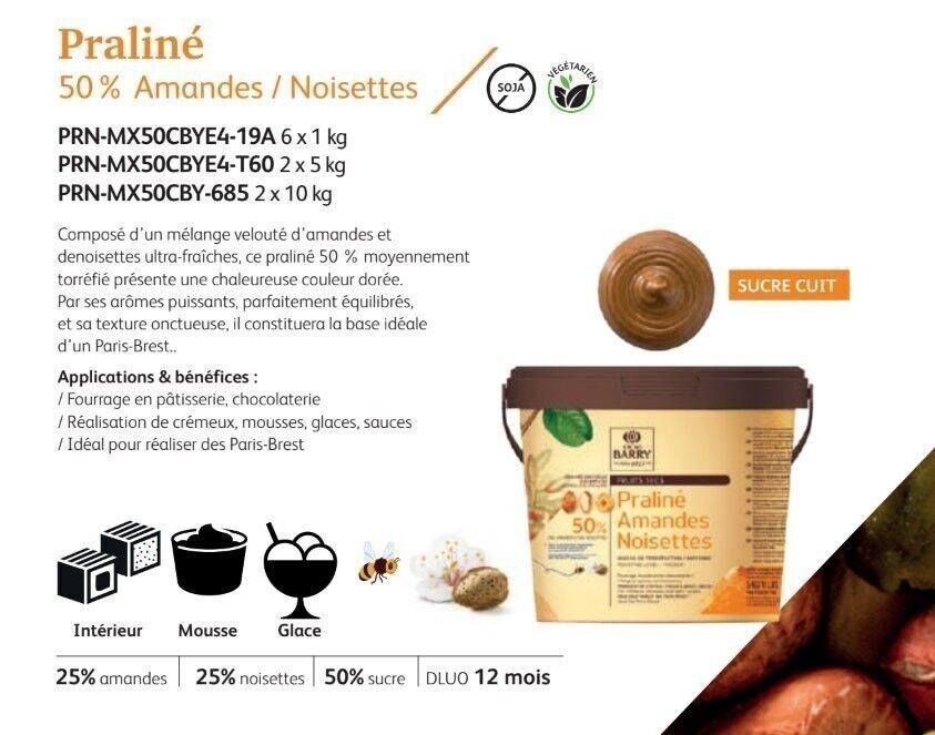 Buy wholesale CACAO BARRY - CARAMELIZED PRALINE ALMOND HAZELNUTS 50% ...
