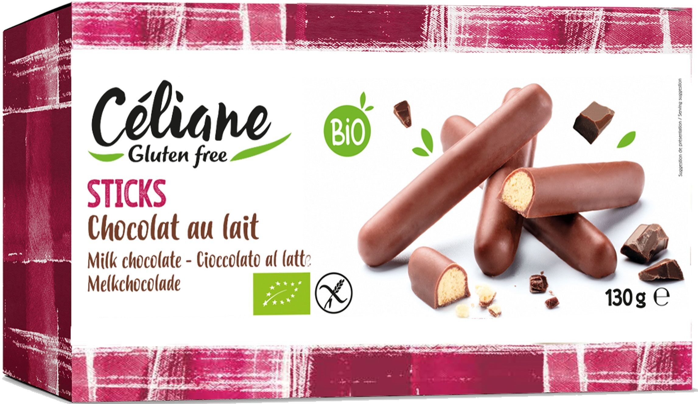 Achat Sticks chocolat lait sans gluten Céliane en gros