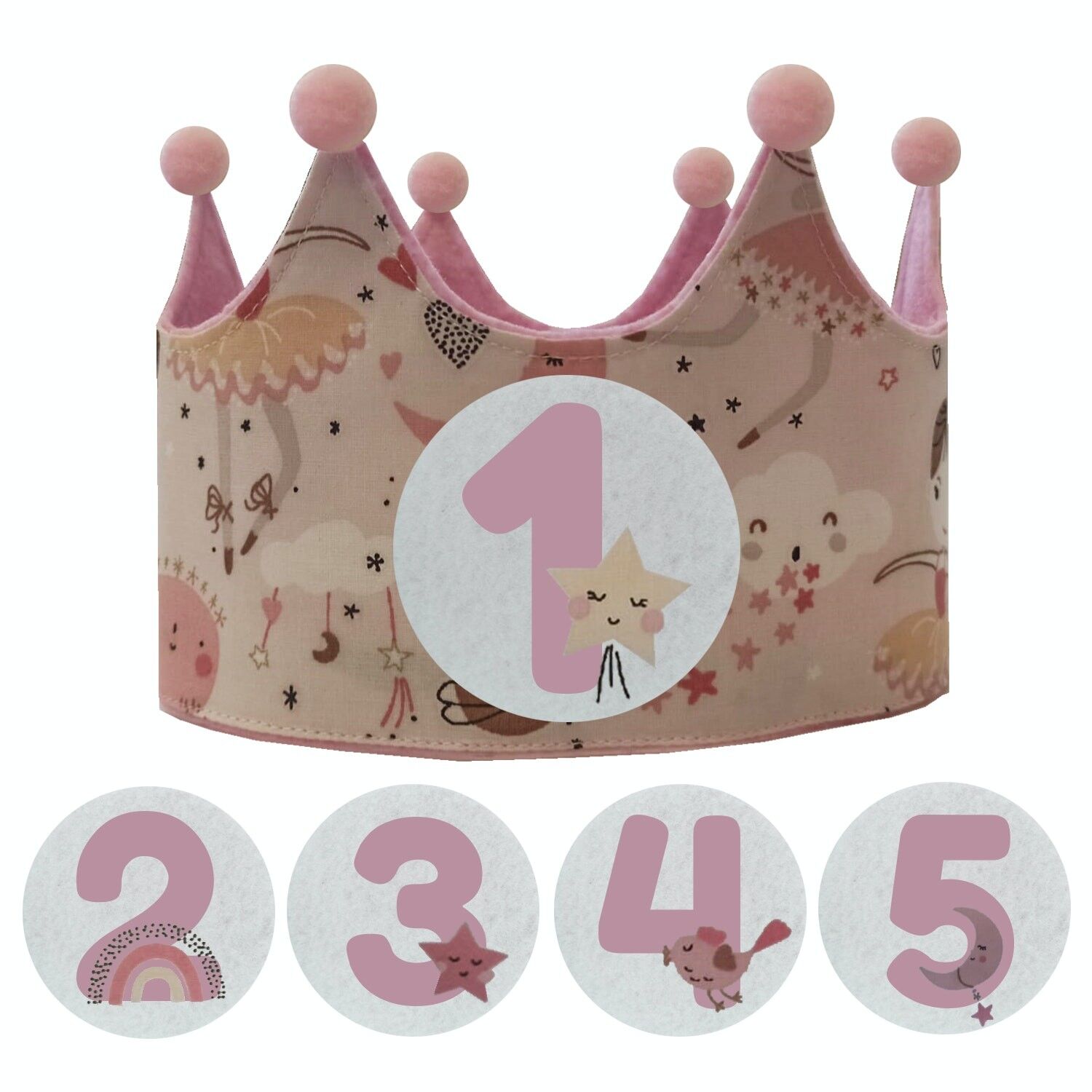Achat Couronne de chiffres interchangeable du 1 au 5 ans "Ballerines ...