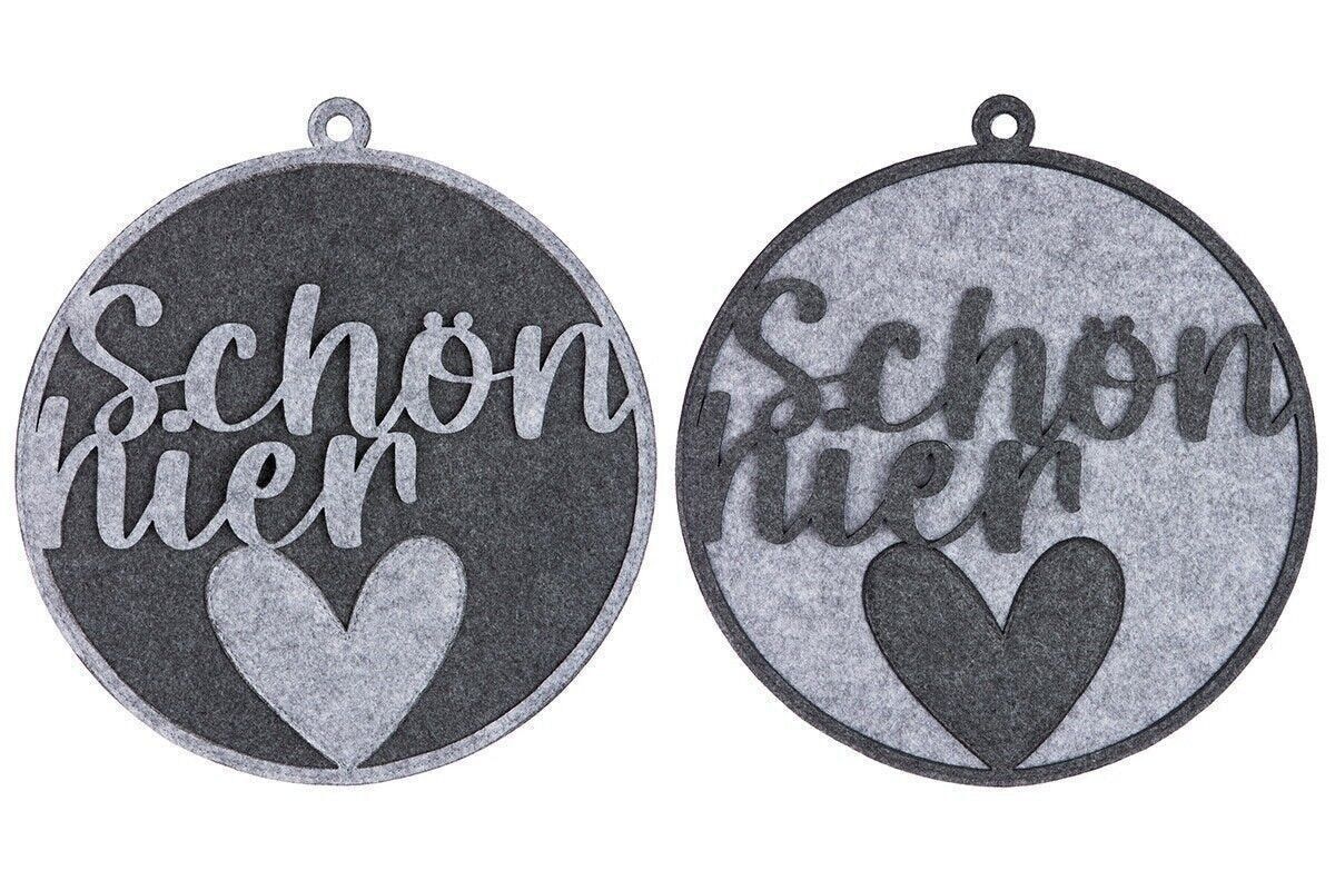 Buy wholesale Felt hanging decoration "Schön hier" VE 16 so