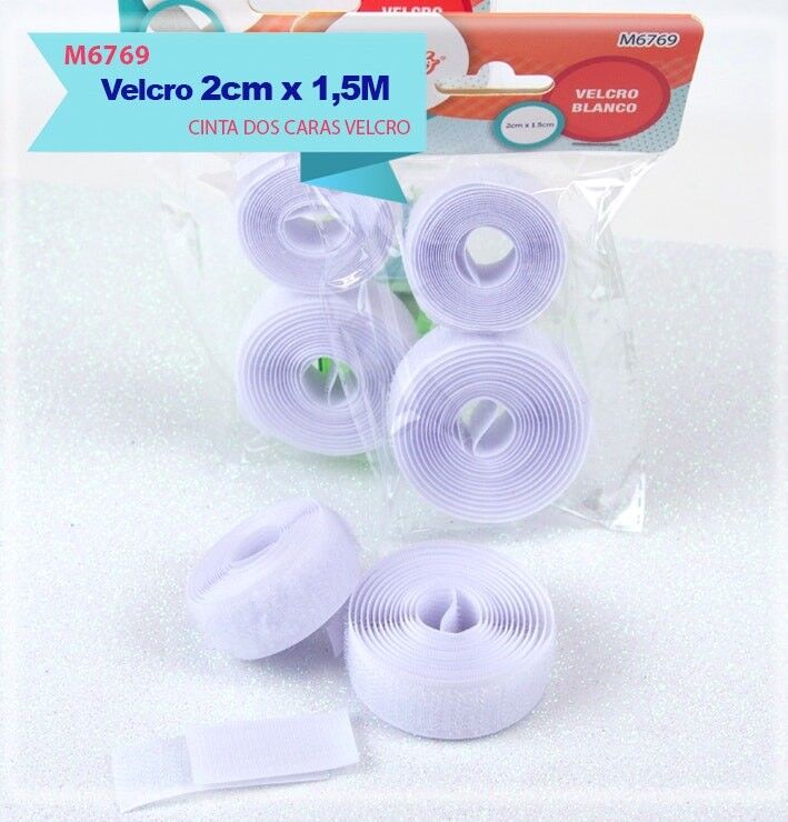 Buy wholesale White velcro tape 2cm x 1.5M Velcro reel in two parts ...