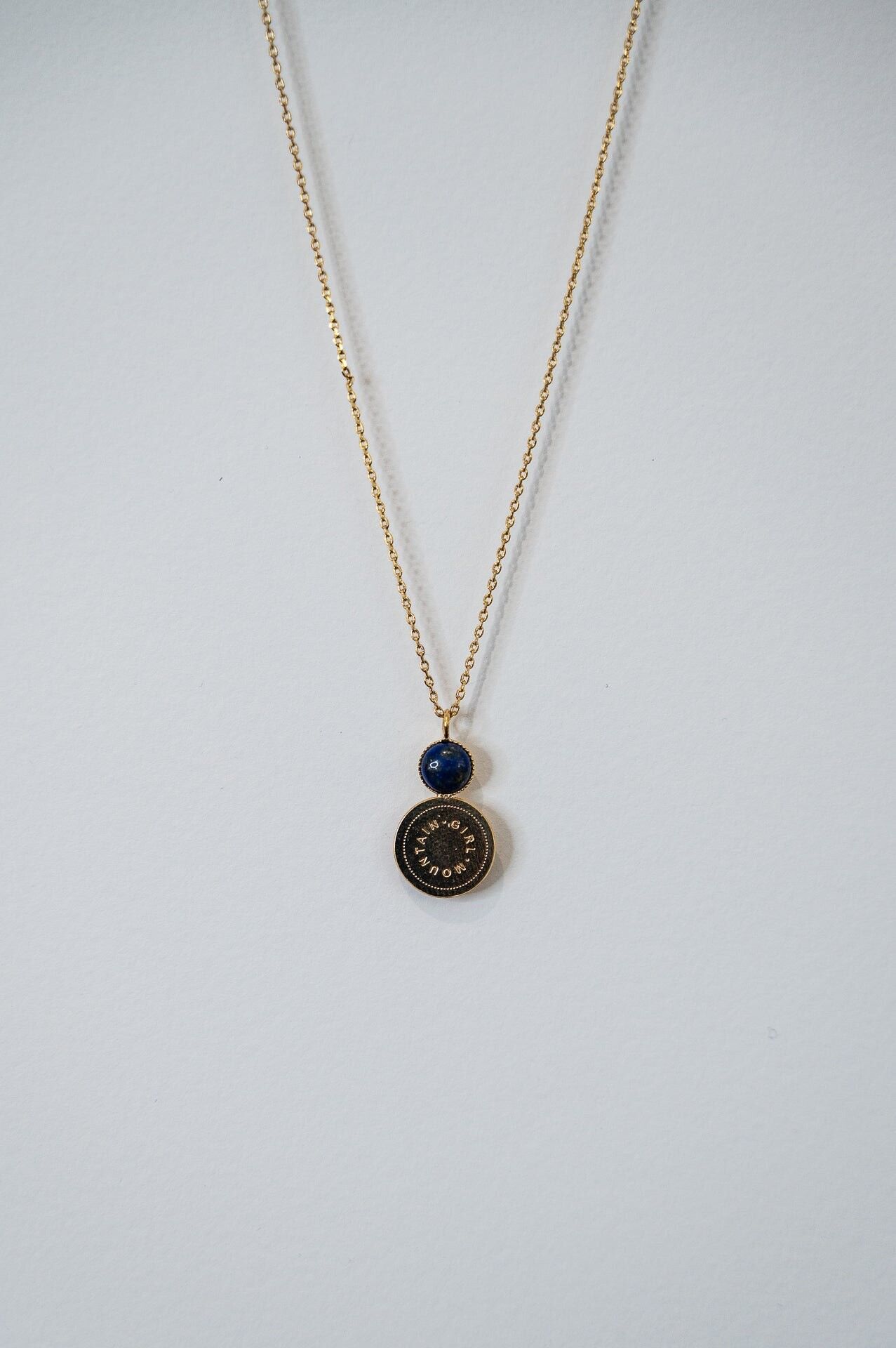 Buy wholesale Snow medal gold and stone necklace