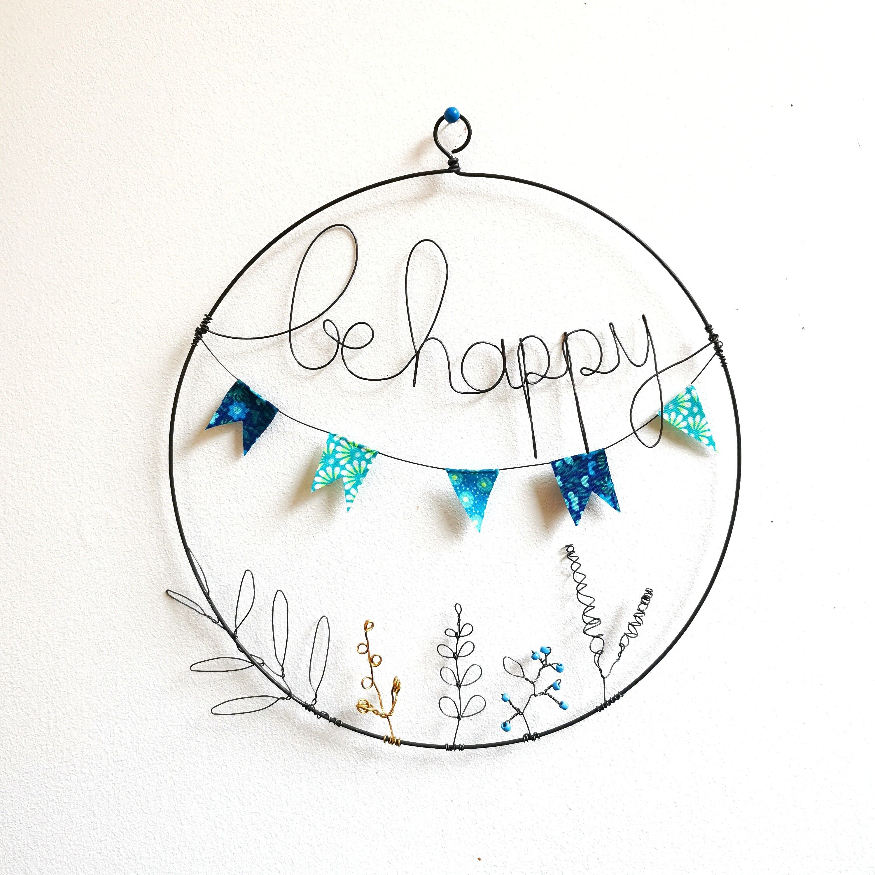 Achat Décoration murale fil de fer "celebration be happy" en gros