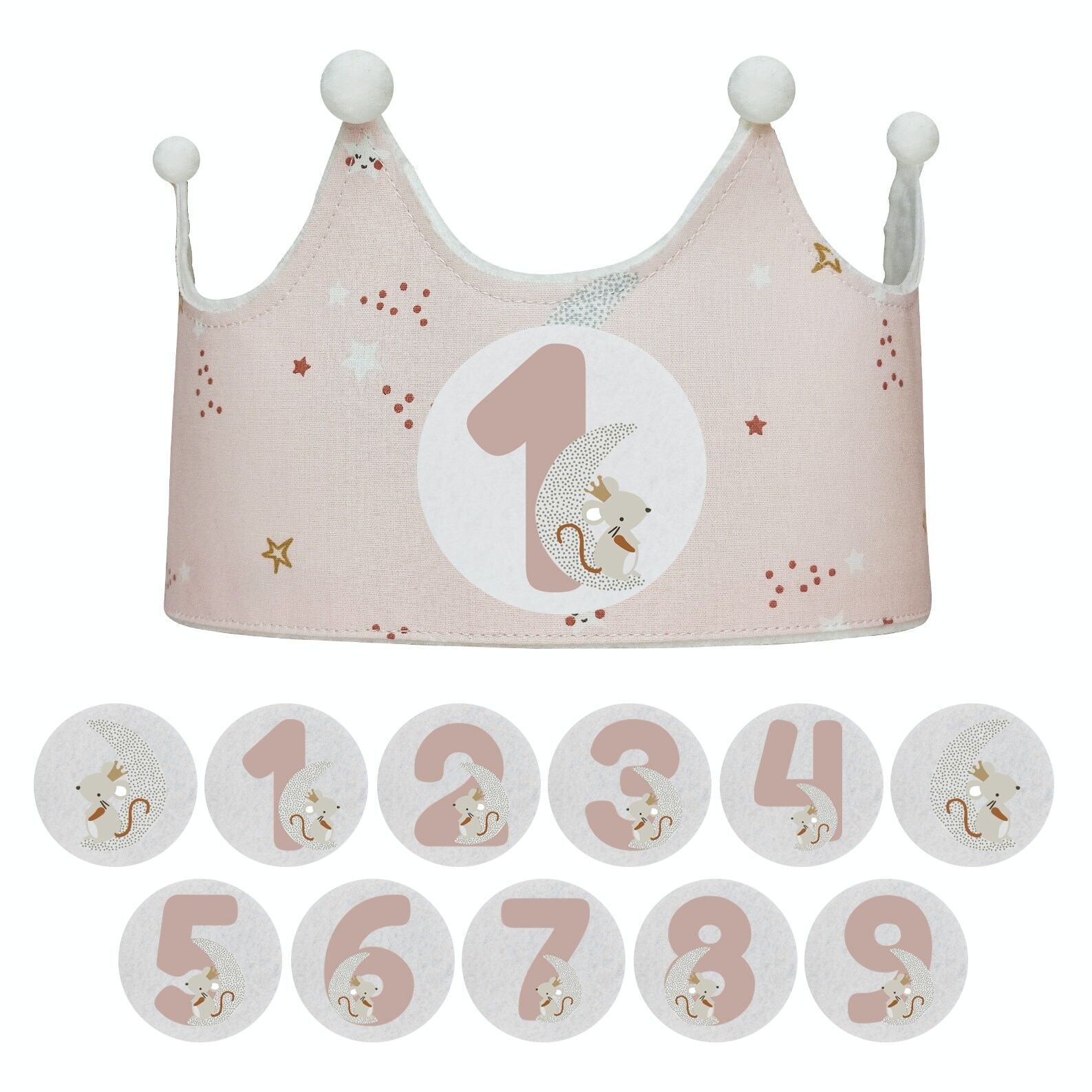 Achat Couronne de chiffres interchangeable de 1 à 9 ans "Souris Rose ...