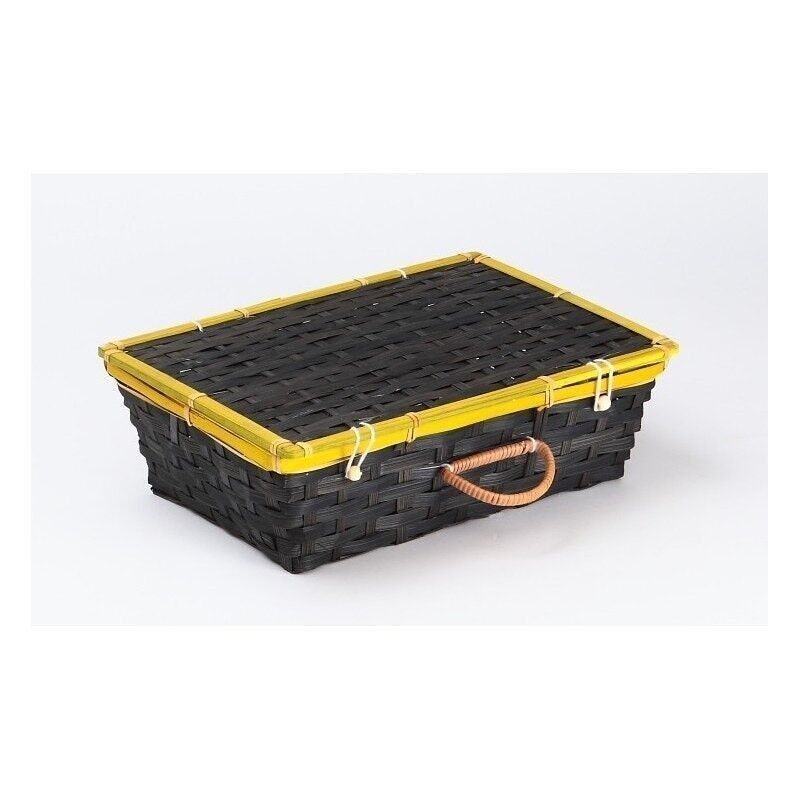 Buy wholesale Gray and yellow bamboo rectangular suitcase-390J