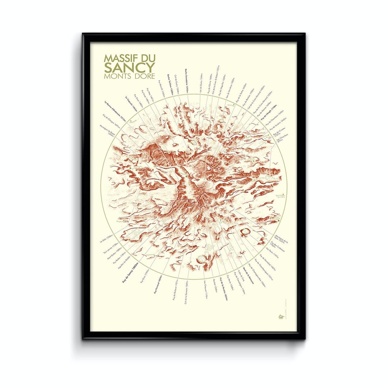 Buy wholesale Sancy Massif Map Poster