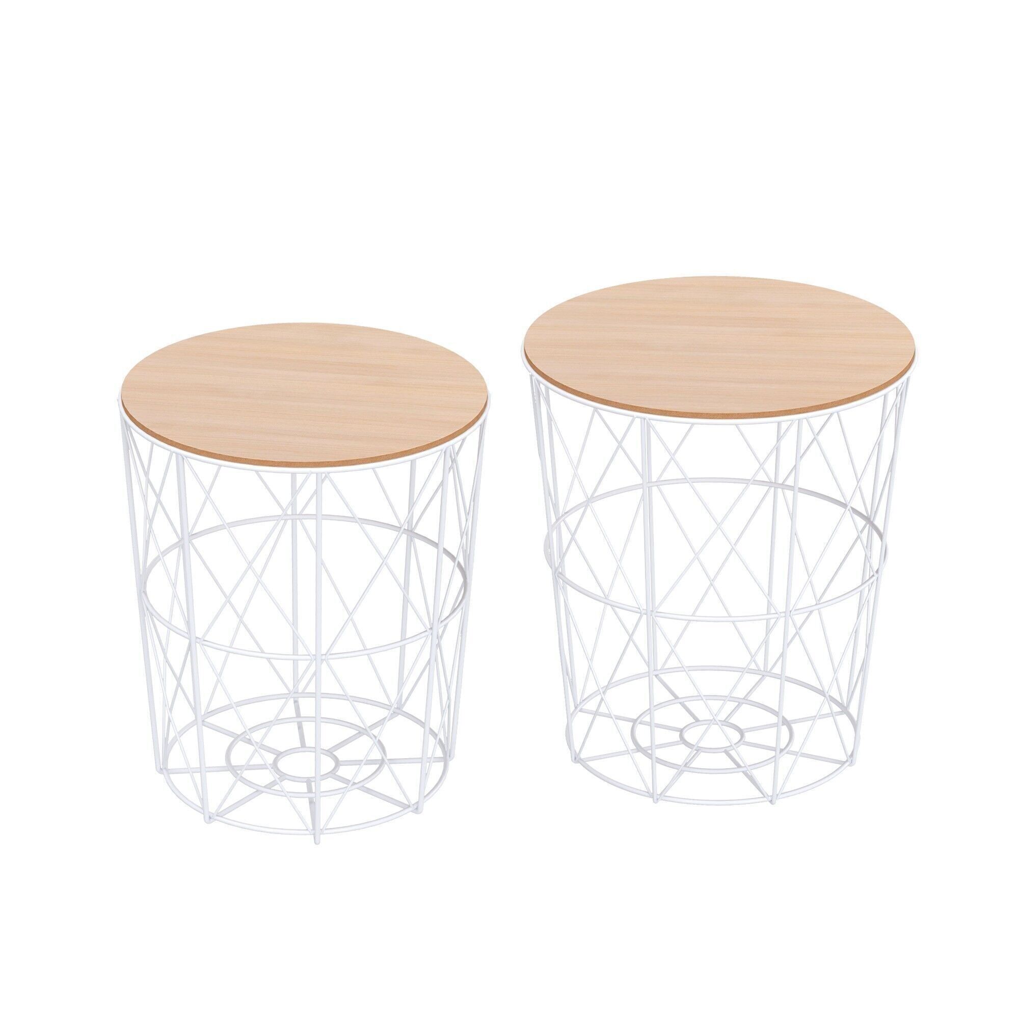 Achat Lot de 2 tables basses gigognes tables d'appoint rondes ...