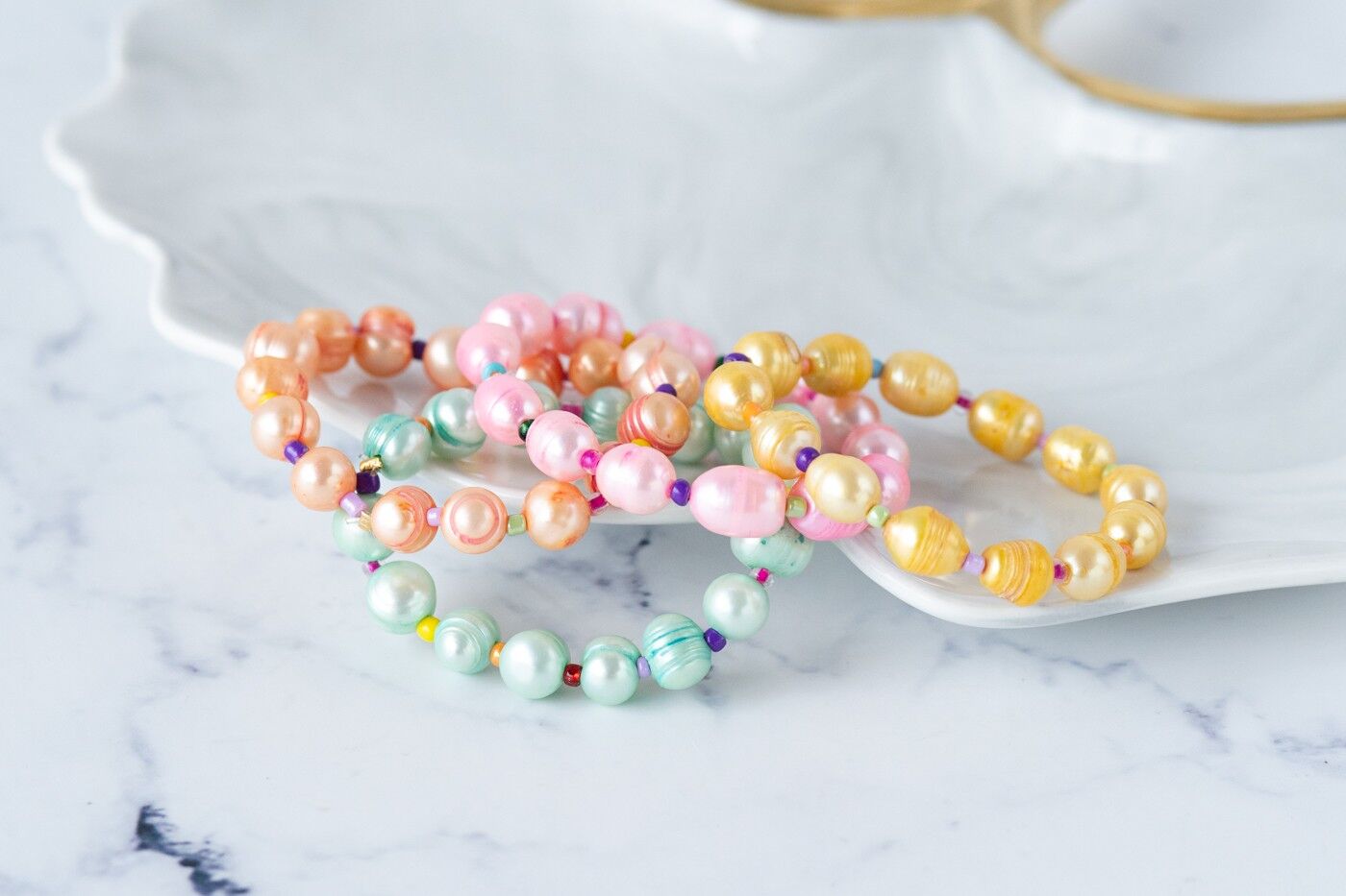 Buy wholesale Rainbow colored pearl bracelets