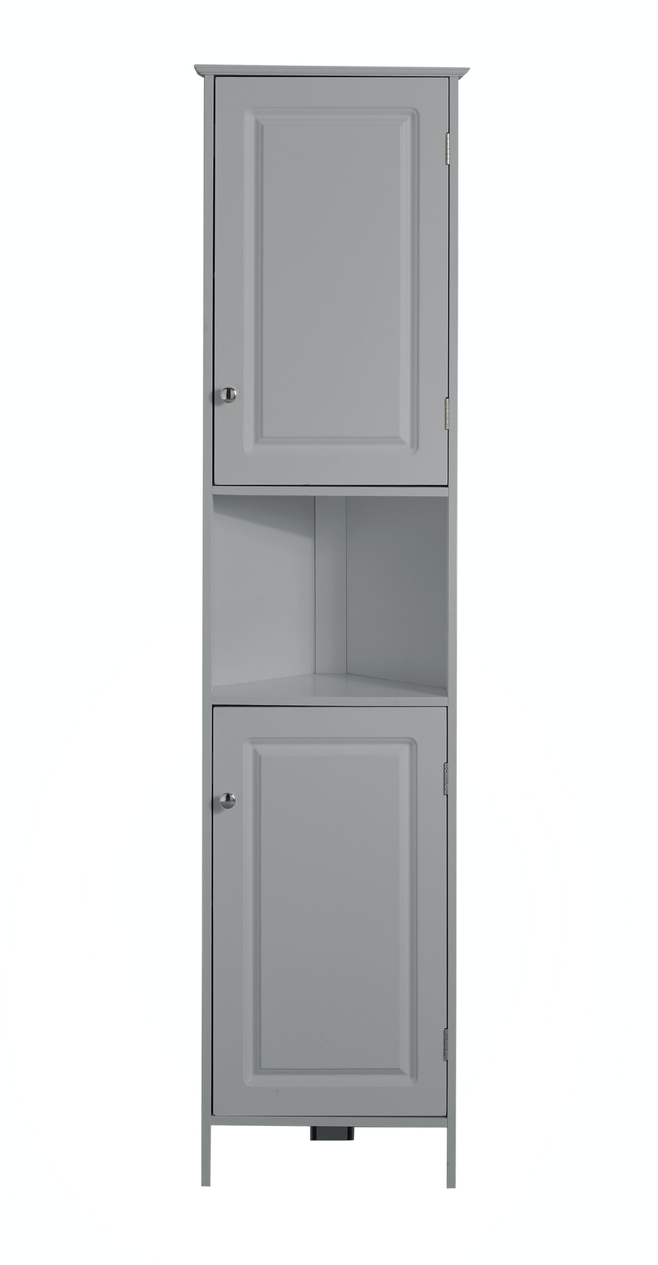 Buy wholesale Panelled Corner Bathroom Tallboy Cabinet in Grey