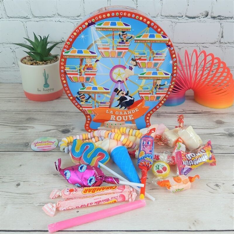 Buy wholesale Fairground ferris wheel tin filled with retro sweets