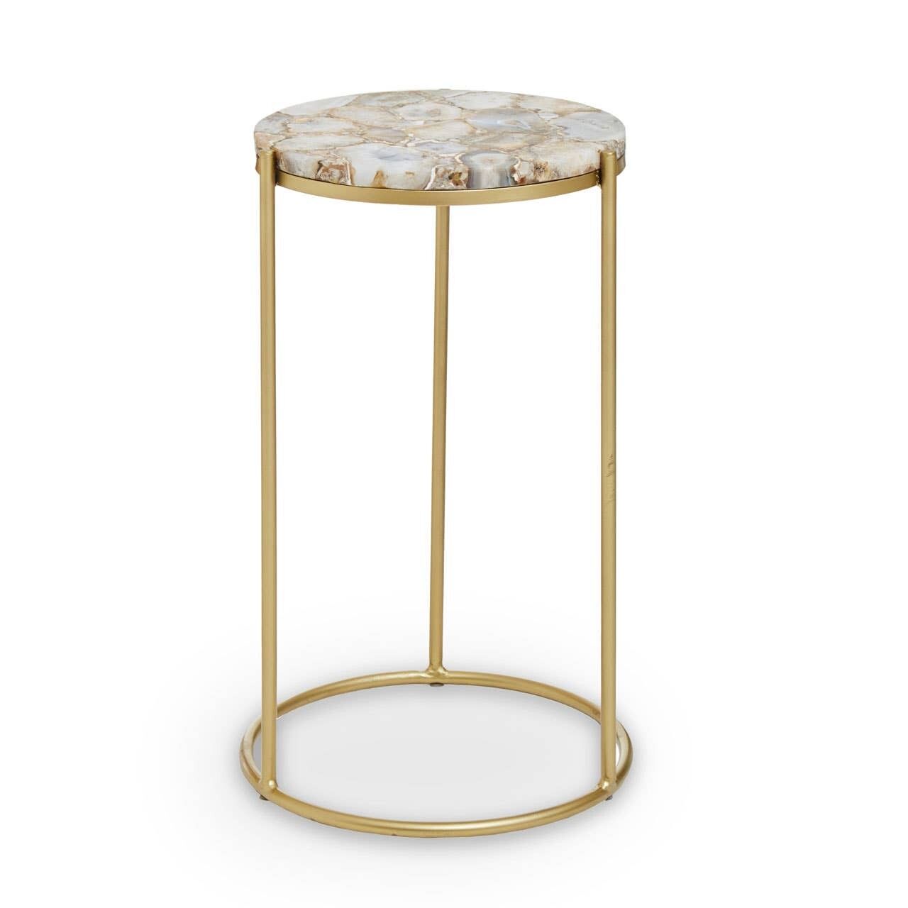 Buy wholesale Inventivo Brown Agate Gold Frame Side Table