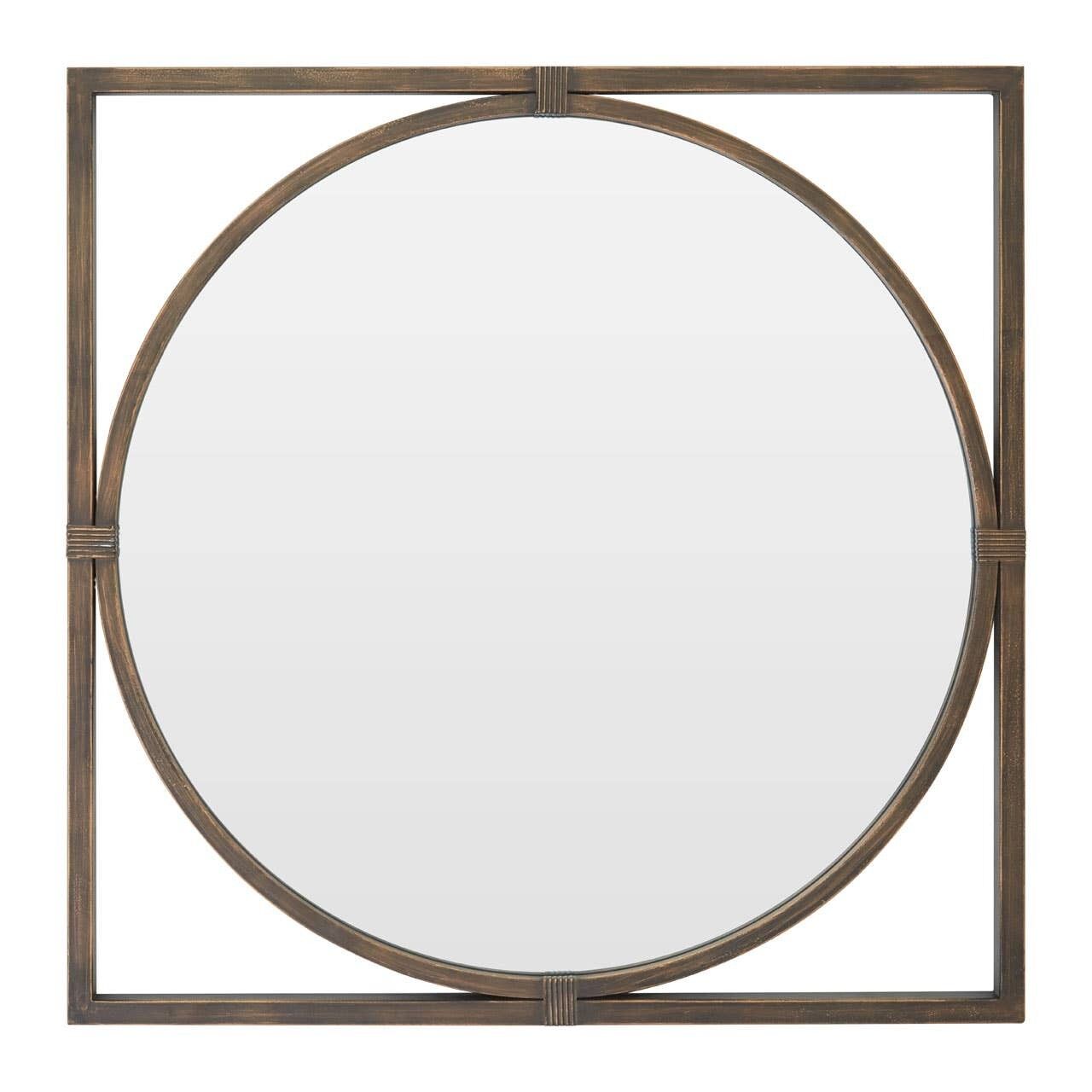 Buy wholesale Jair Bronze Metal Frame Square Wall Mirror