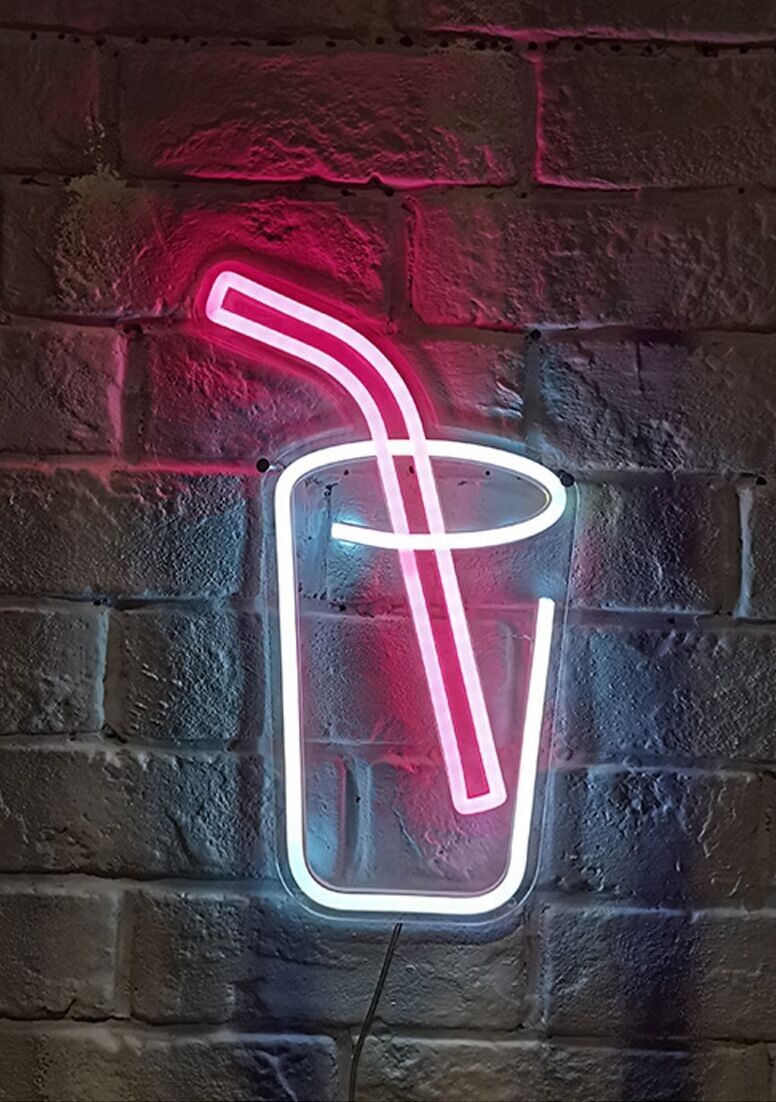 Buy wholesale OHNO Home accessories Neon Sign - Drink With Straw