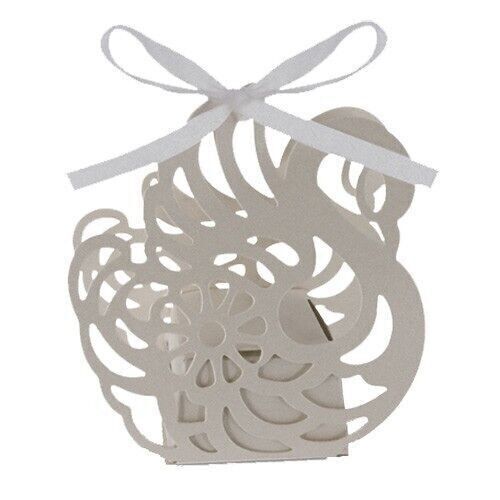 Buy wholesale 24 white cut-out swan boxes