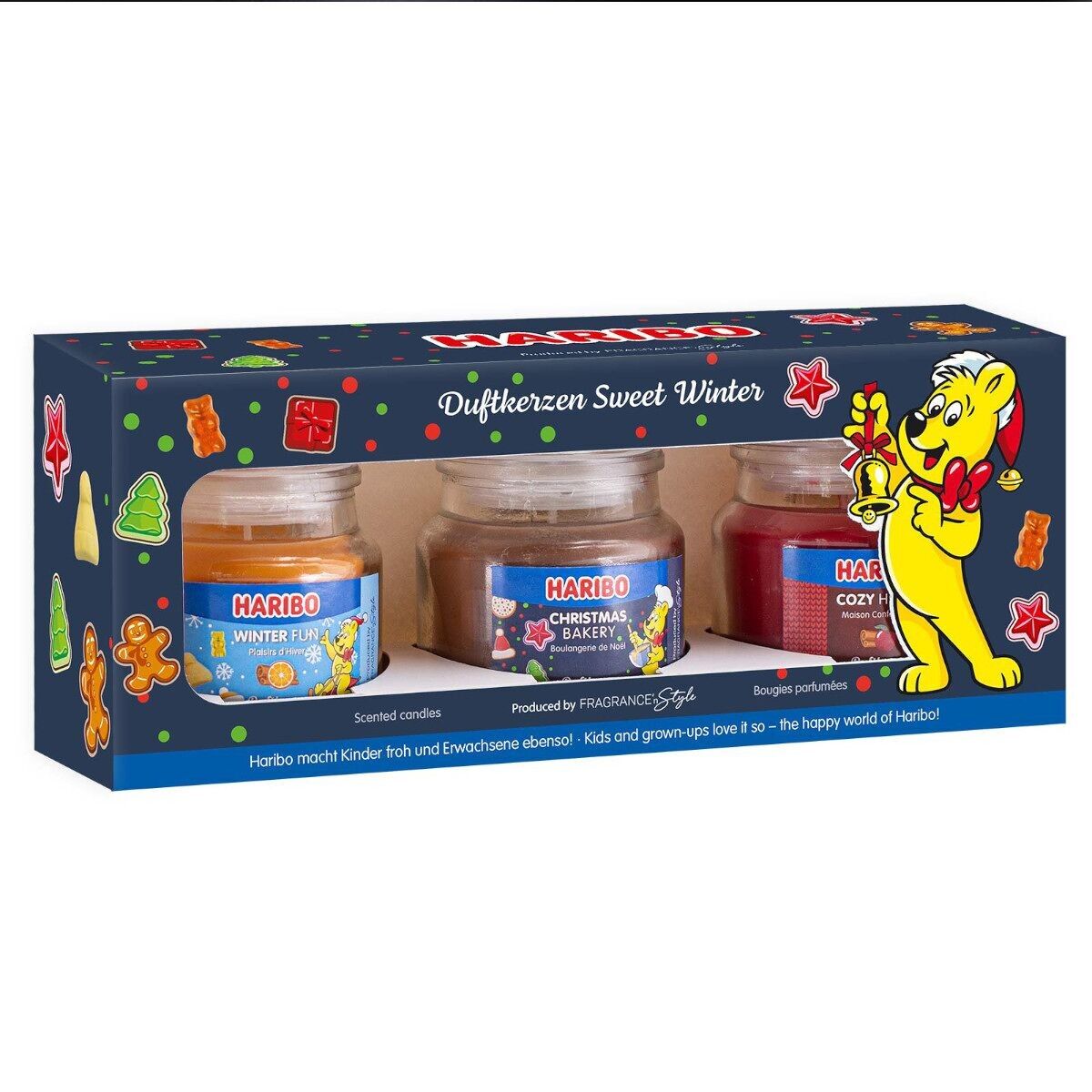 Achat Lot de 3 bougies parfumées Haribo Winter - Boulangerie de Noël ...