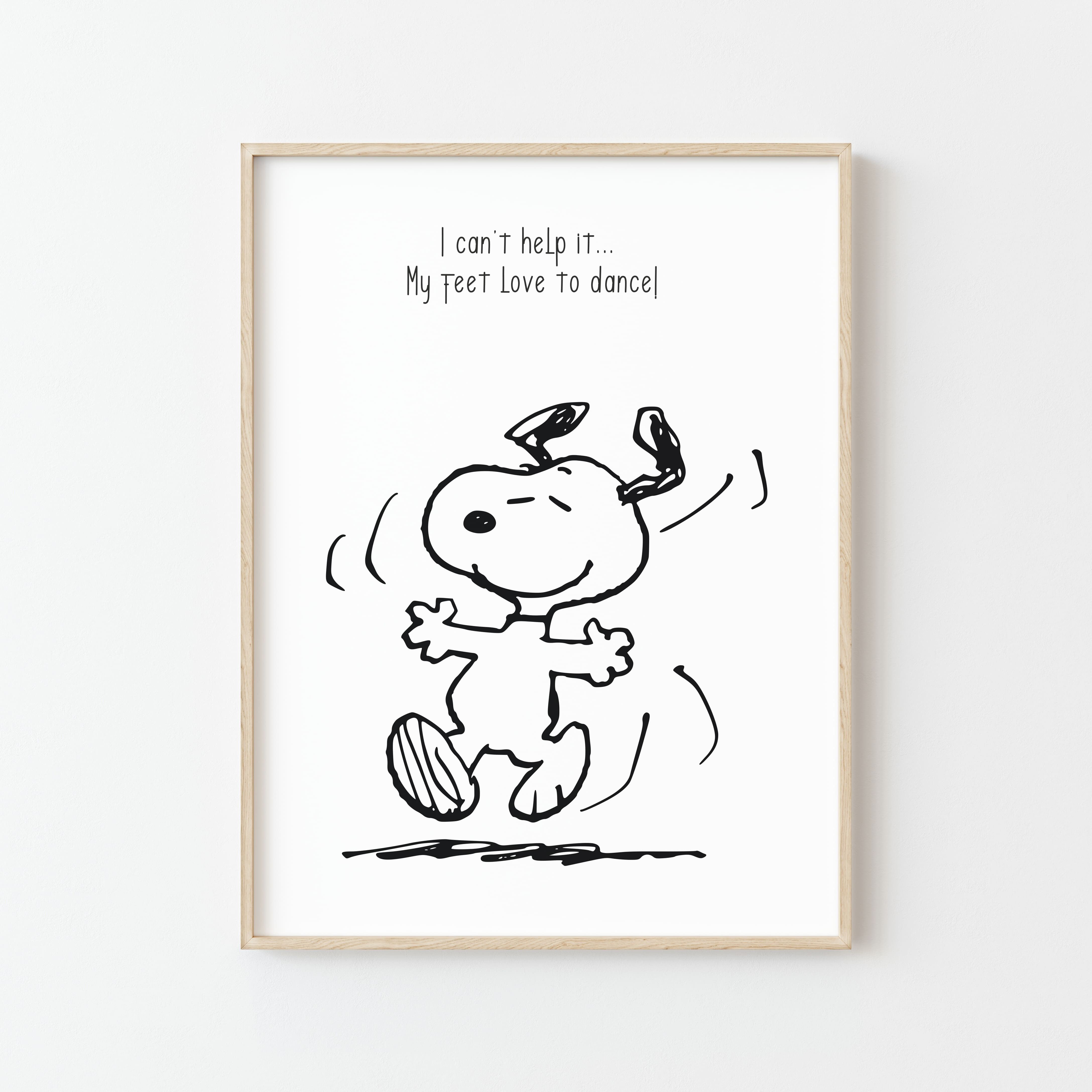 Buy wholesale Artistic Poster "Snoopy Dancing BW"
