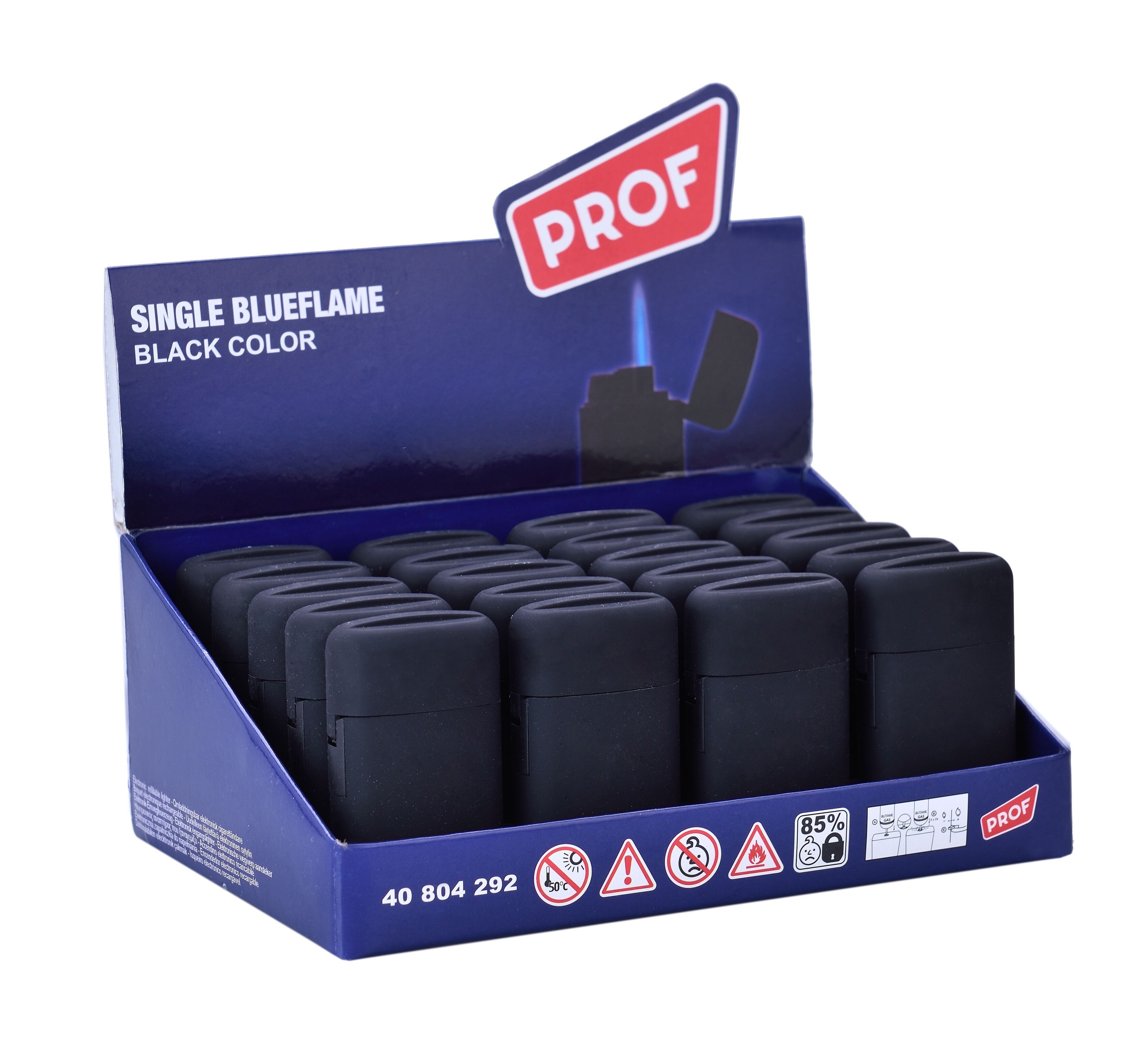 Buy wholesale Display of 20 black capsule lighters