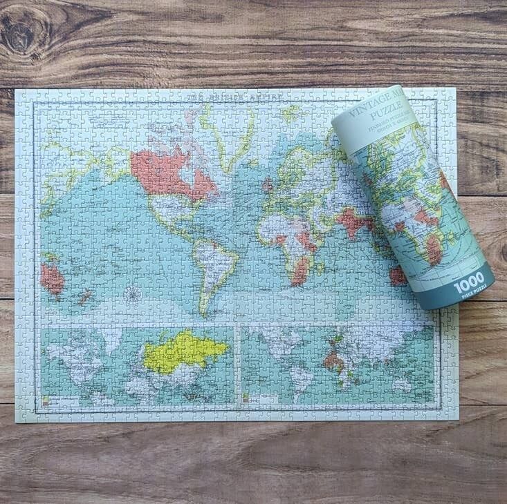 Buy wholesale 1000 Piece Jigsaw in a Tube - Vintage World Map
