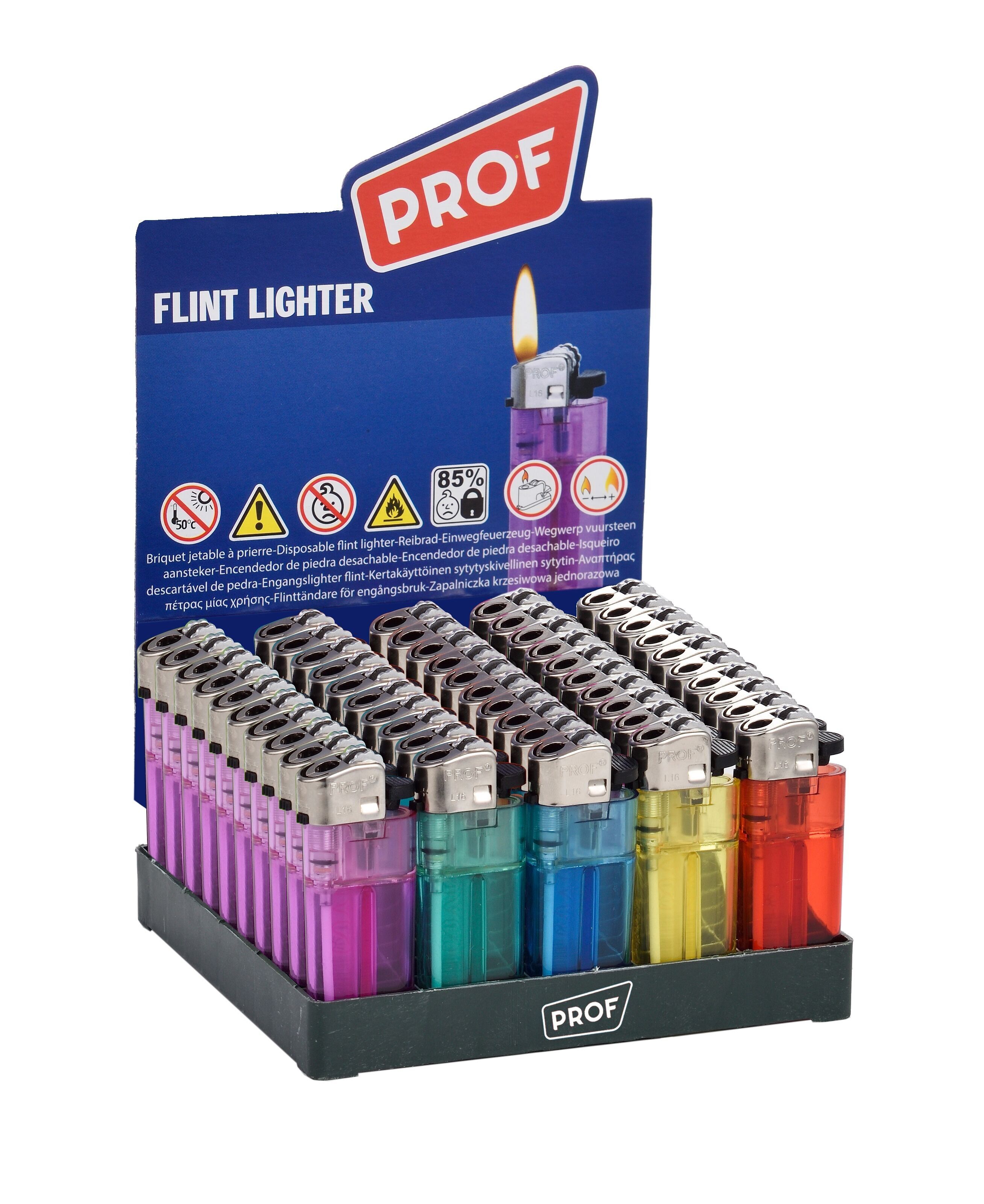 Buy wholesale Display of 50 mini stone lighters COLOR