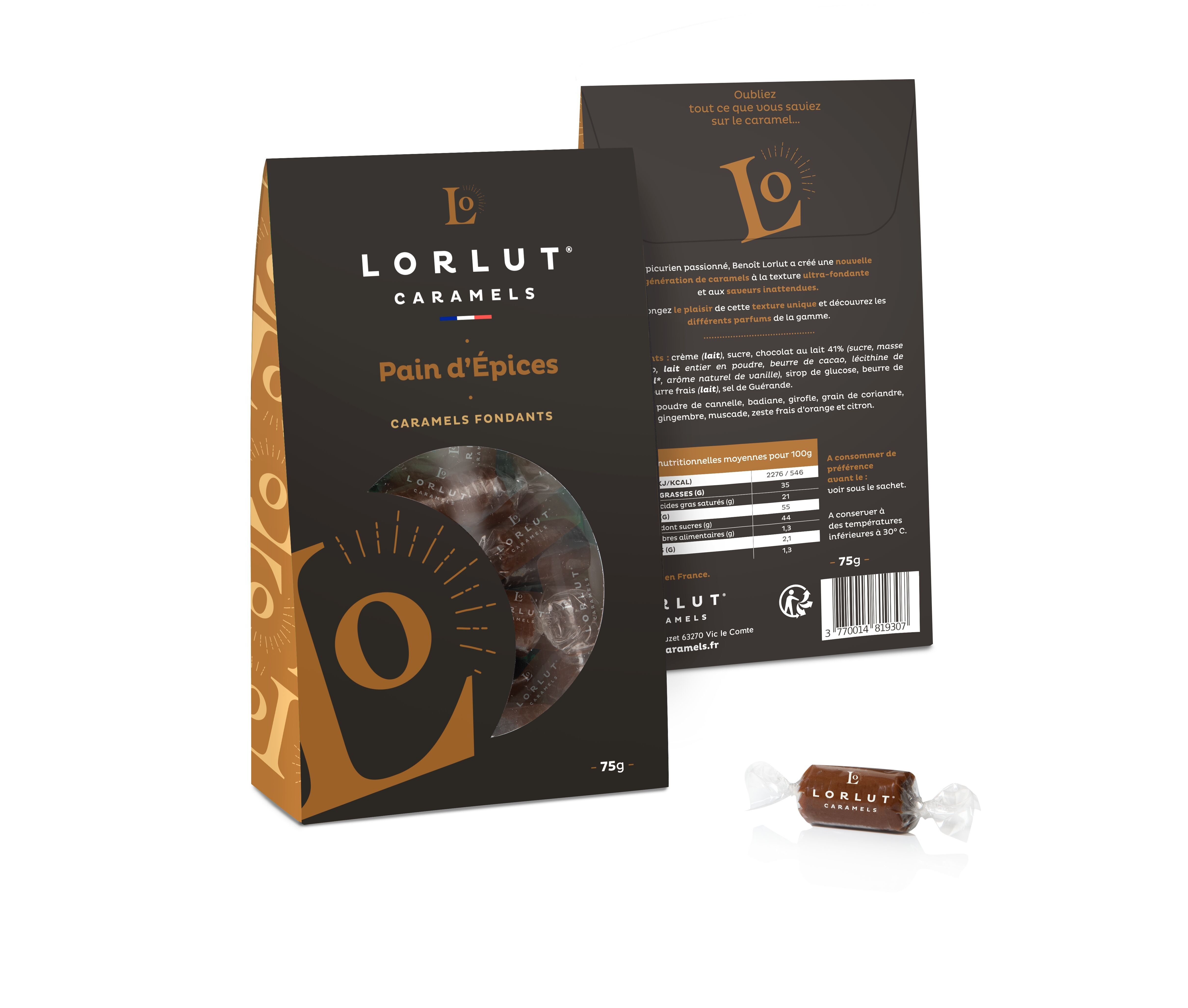 Achat Caramels Fondants Pain d'Epices 75gr en gros