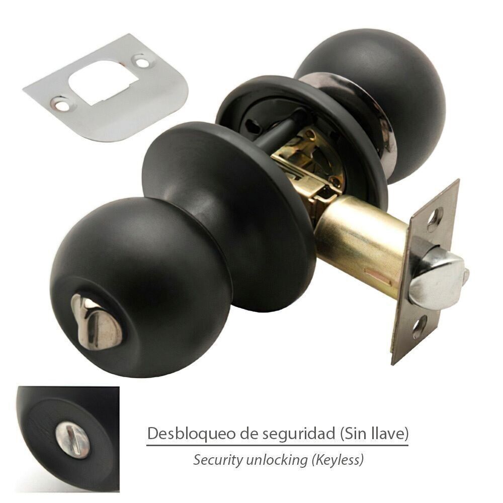 Buy wholesale Wolfpack Door Knob With Black Bolt For Bathrooms