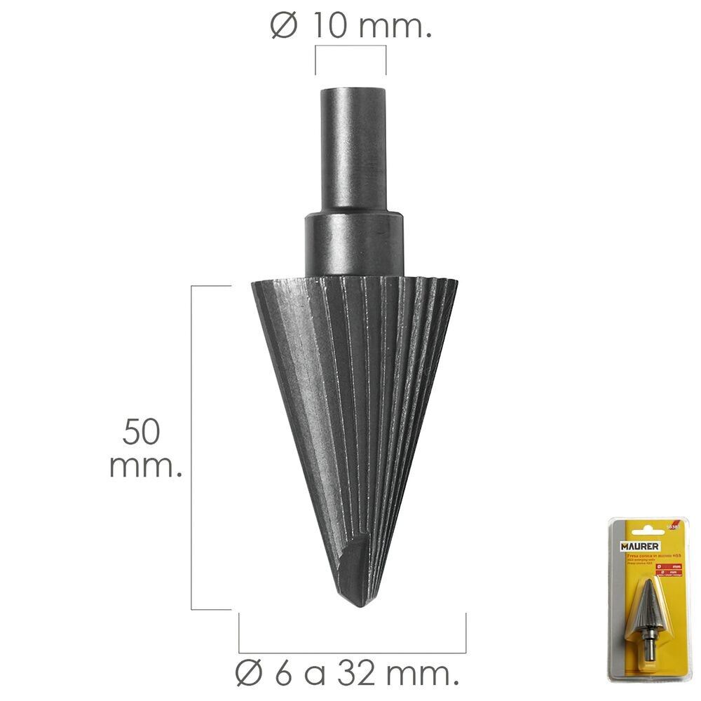 Achat Fraise conique Hss "6-32 mm. Pour perceuse/fraiseuse en gros