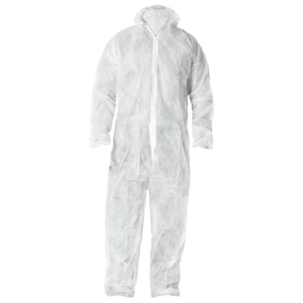 Buy wholesale White Polypropylene Single-Use Coverall "L"