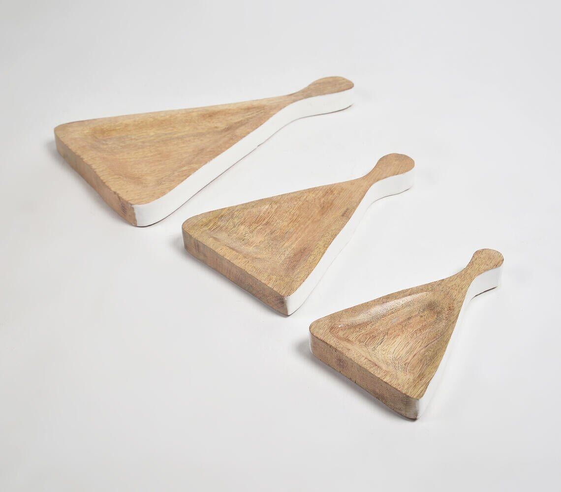 Buy wholesale Triangular Wooden Trays (Set of 3)